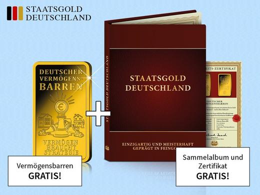 Goldbarren Deutscher Rentenbarren und Deutscher Vermögensbarren mit ...