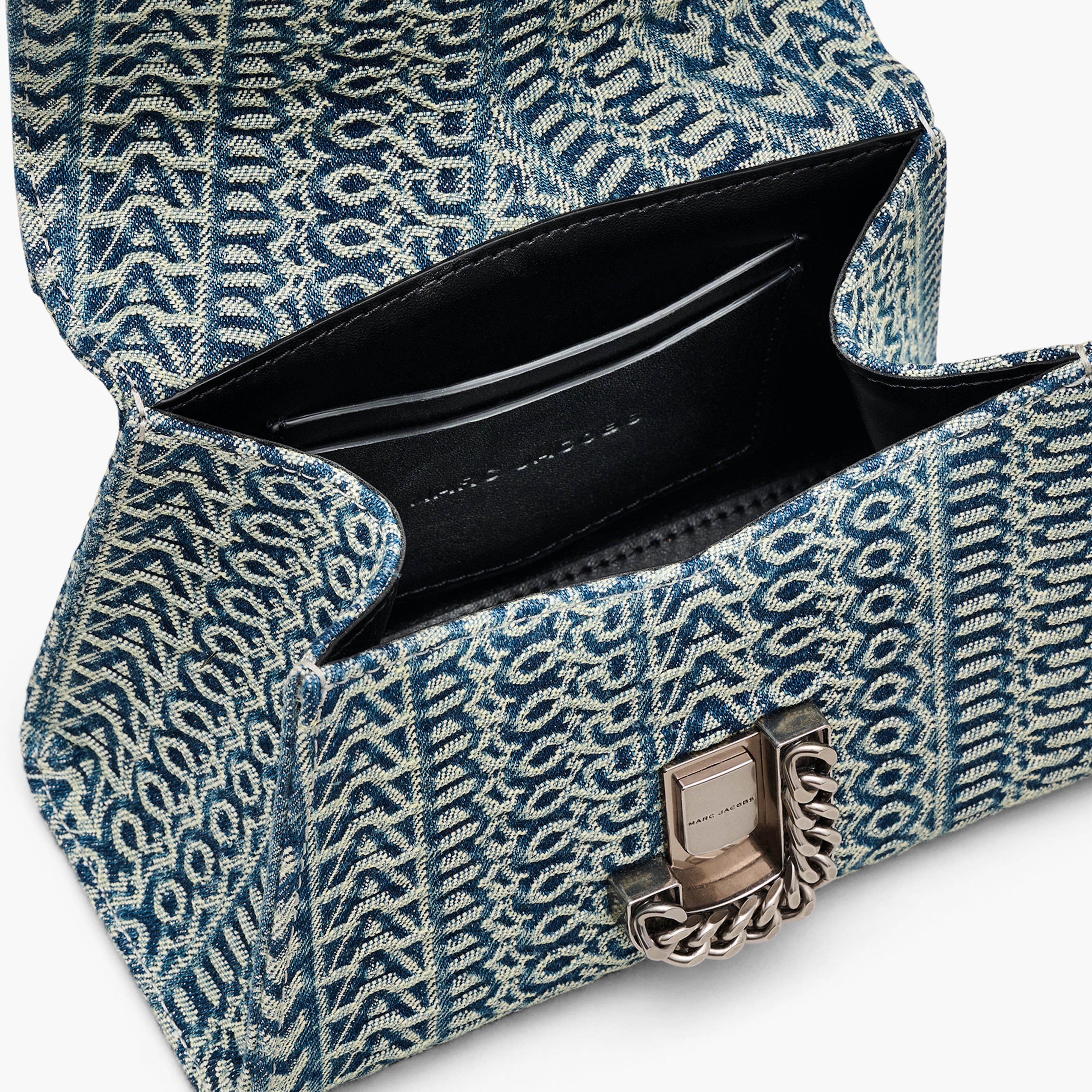 The Washed Monogram Denim St. Marc Mini Top Handle | Marc Jacobs ...