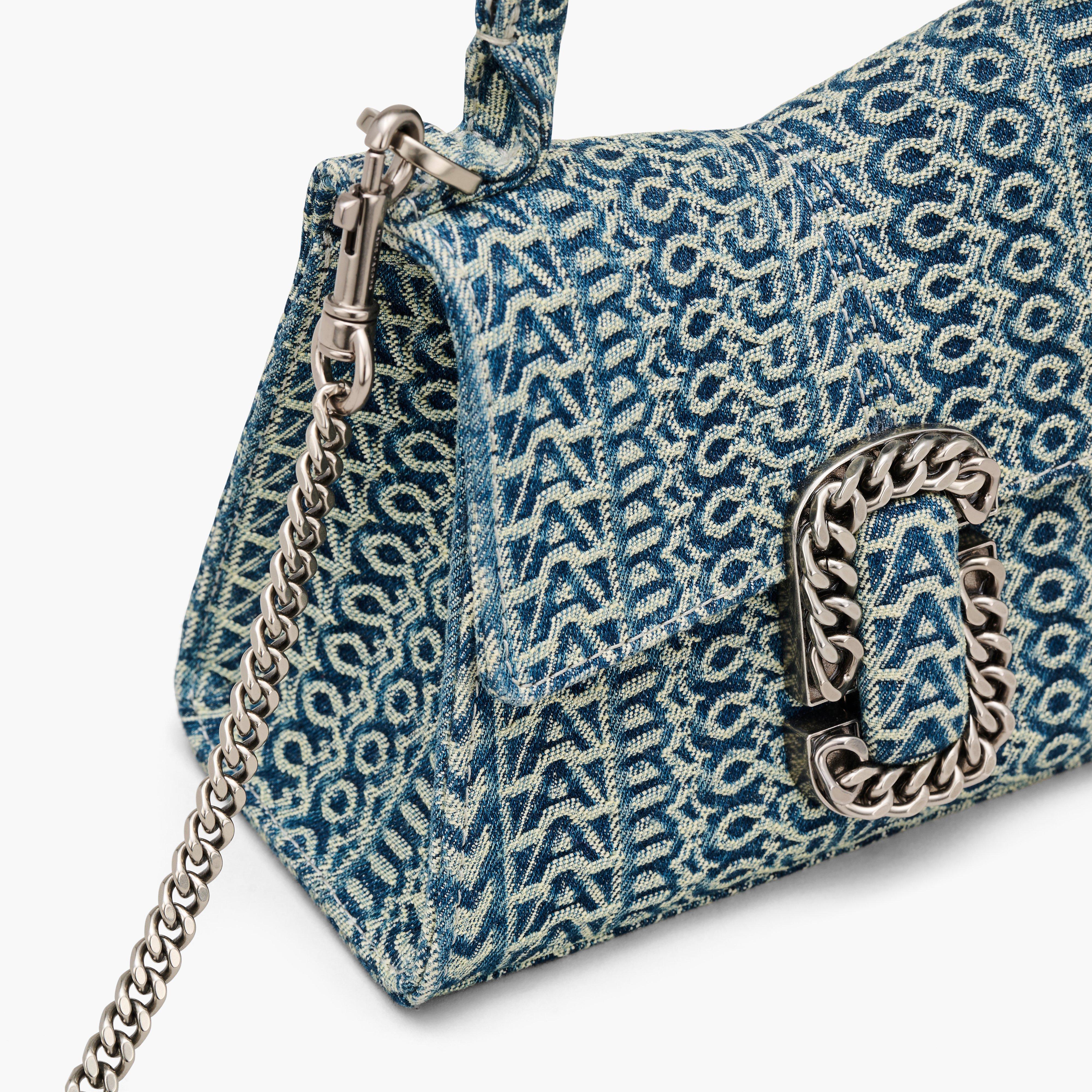 The Washed Monogram Denim St. Marc Mini Top Handle | Marc Jacobs ...
