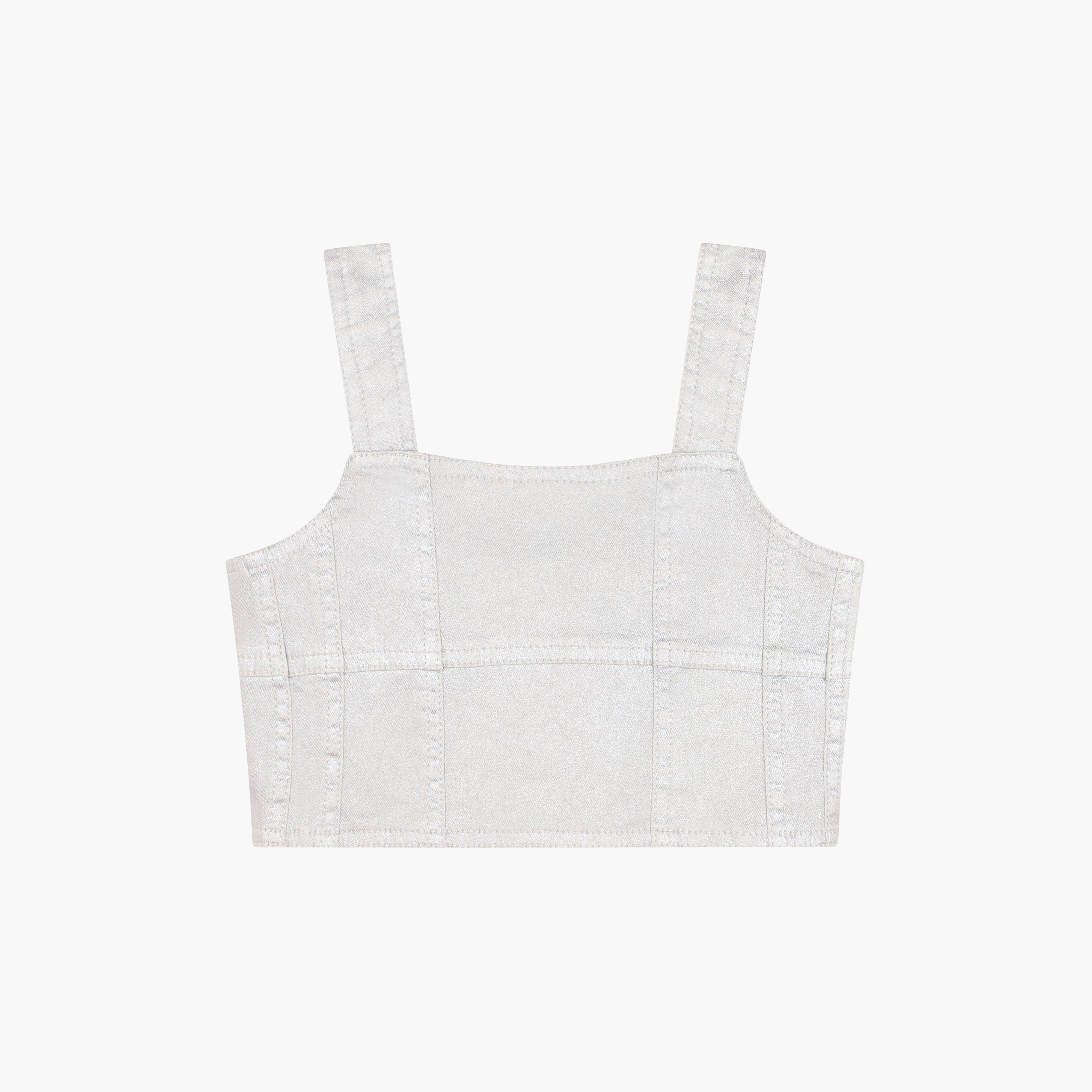 The Metallic Denim Crop Top | Marc Jacobs | Official Site