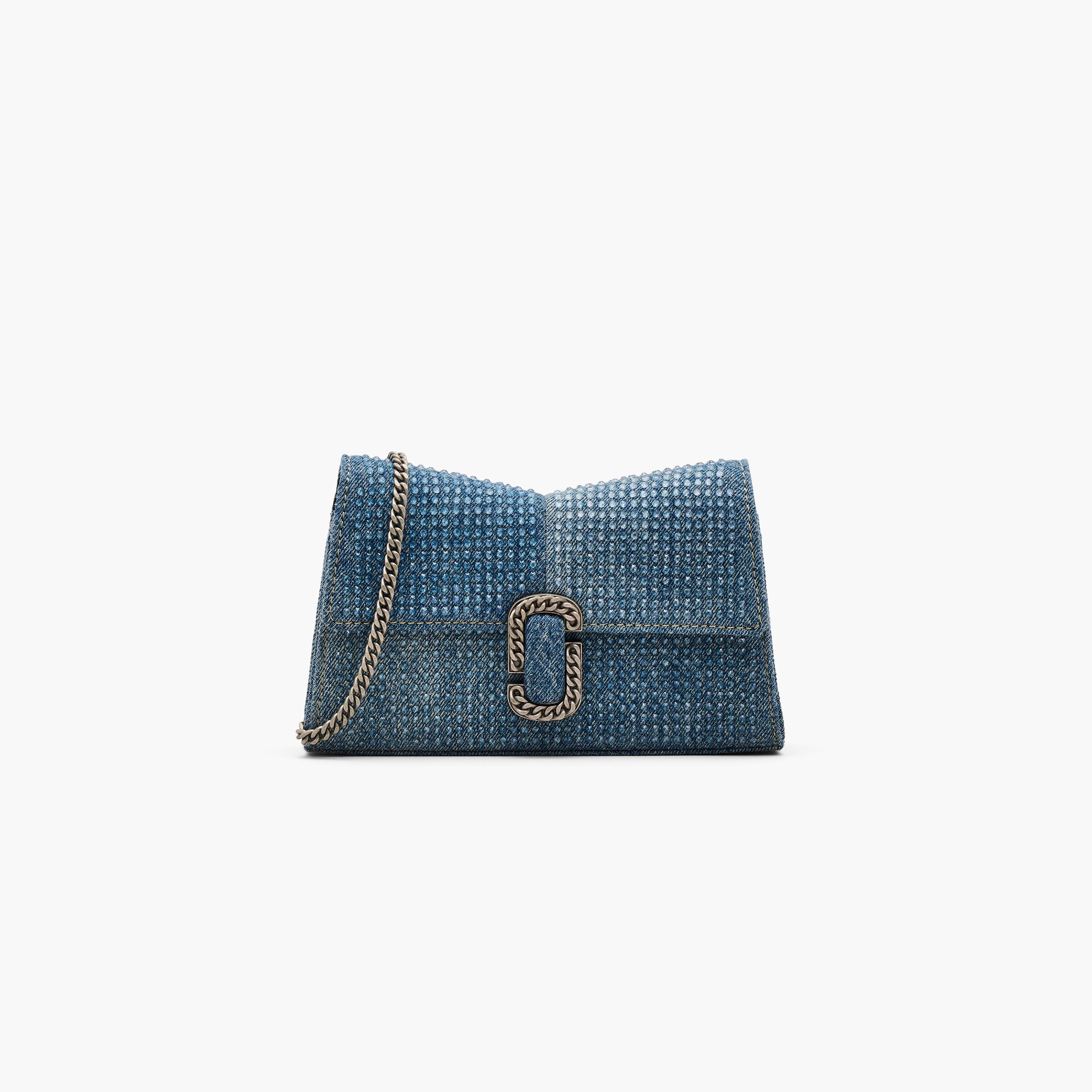 The Crystal Denim St. Marc Chain Wallet | Marc Jacobs | Official Site