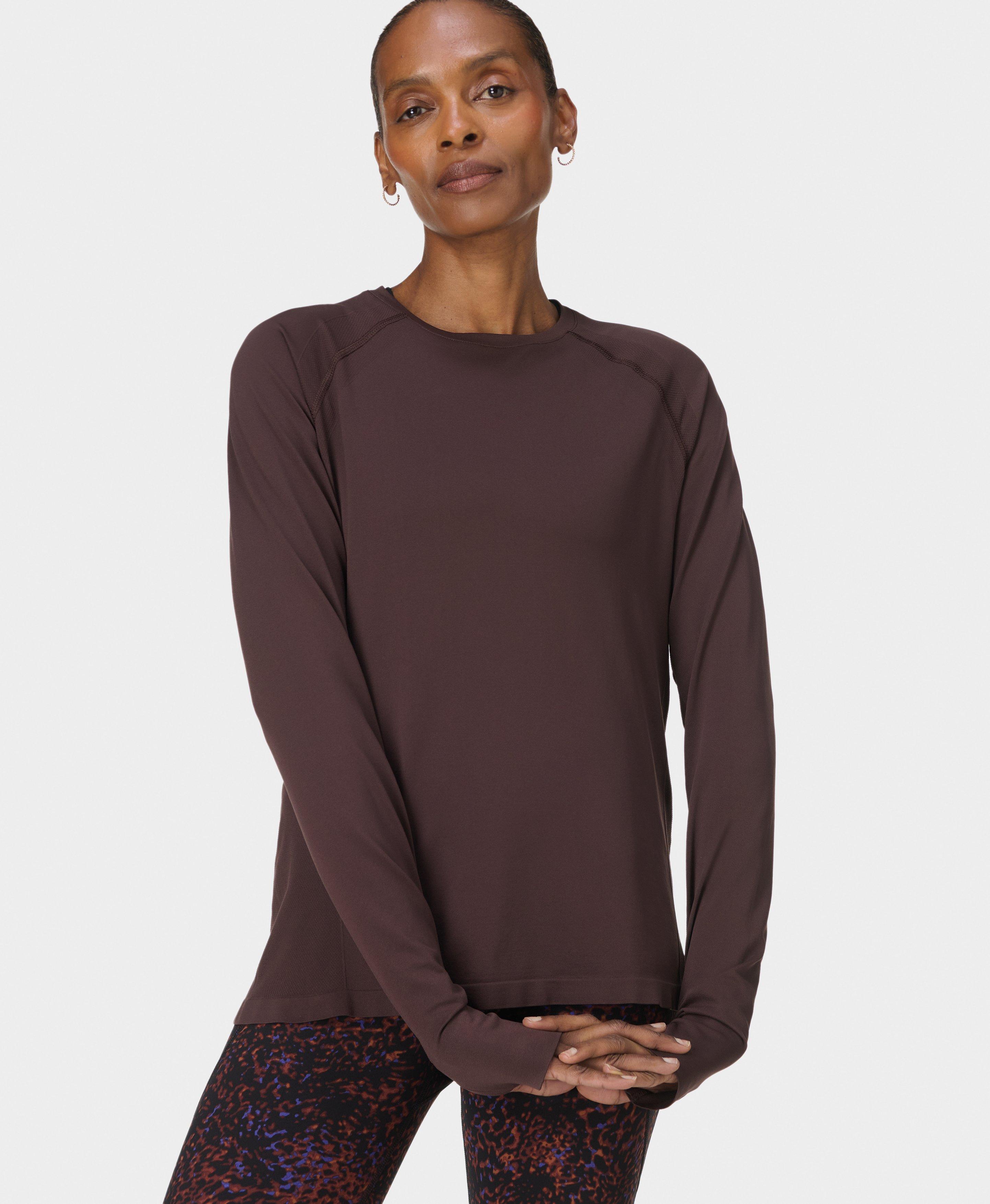 Athlete Featherweight Seamless Long Sleeve Tee - Sable Brown | Women's ...