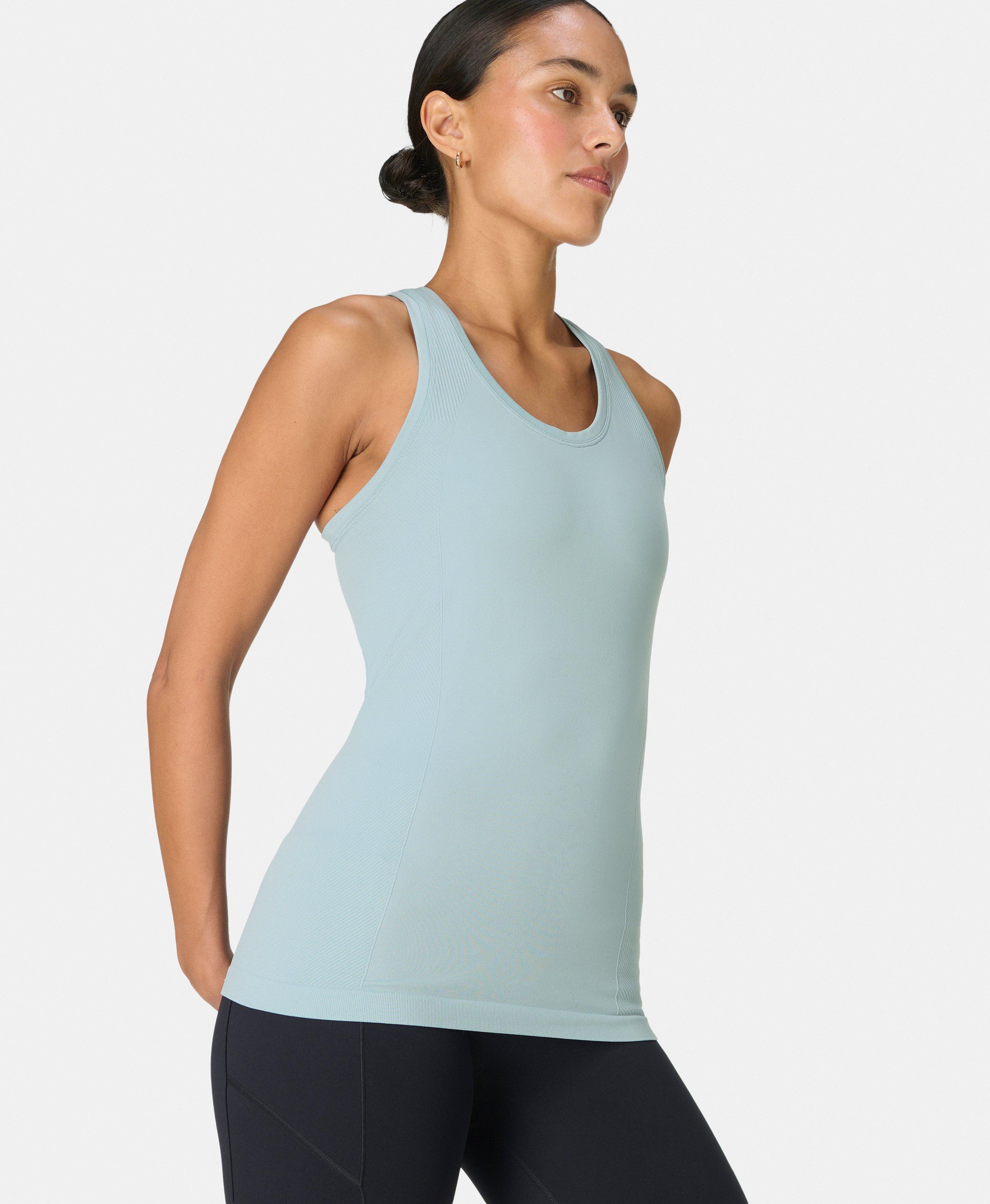 Athlete Seamless Workout Vest - Vapour Blue | Women's Vests | Sweaty Betty