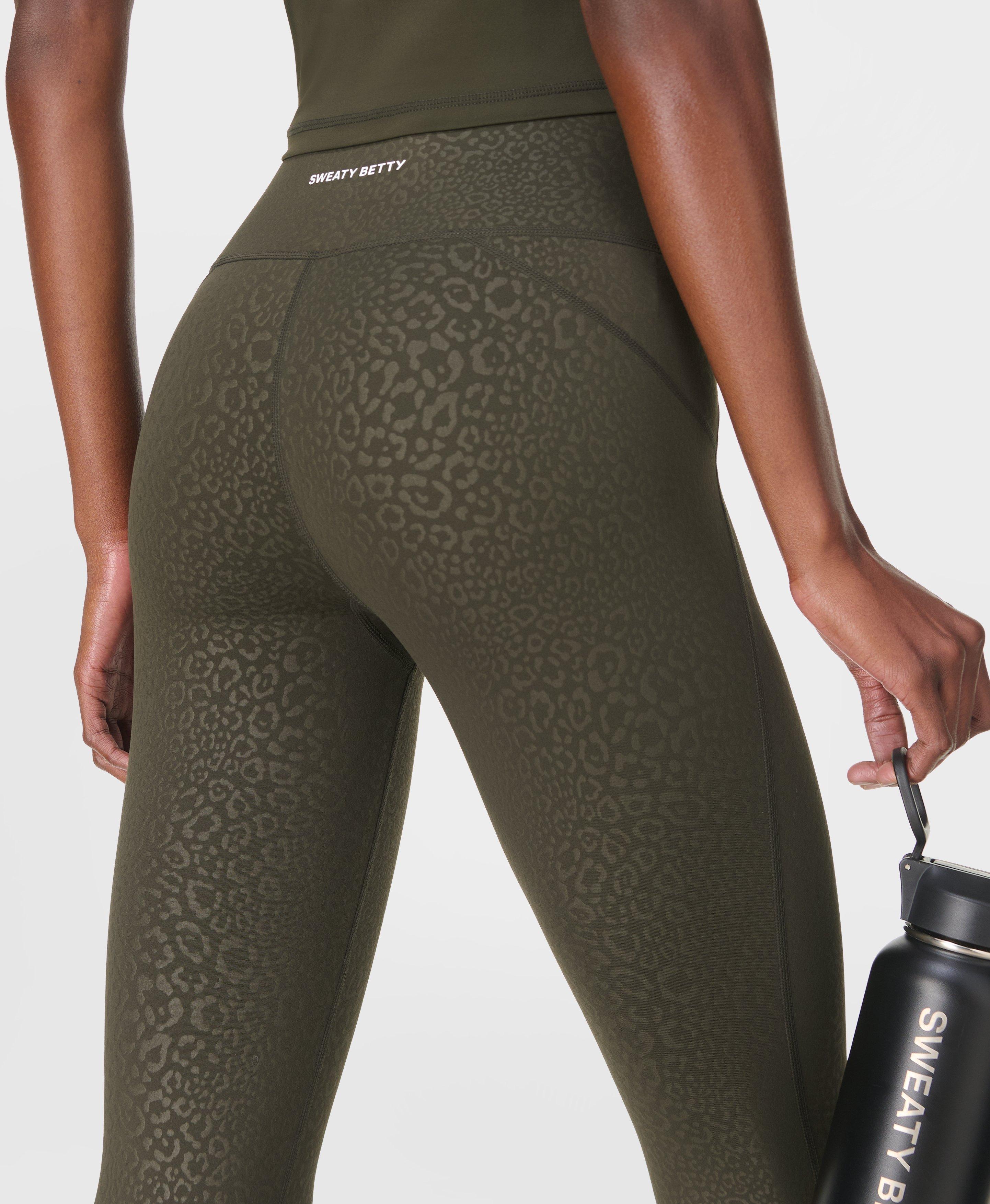 All Day Leggings - Green Leo Spots Emboss Print | Women's Leggings ...