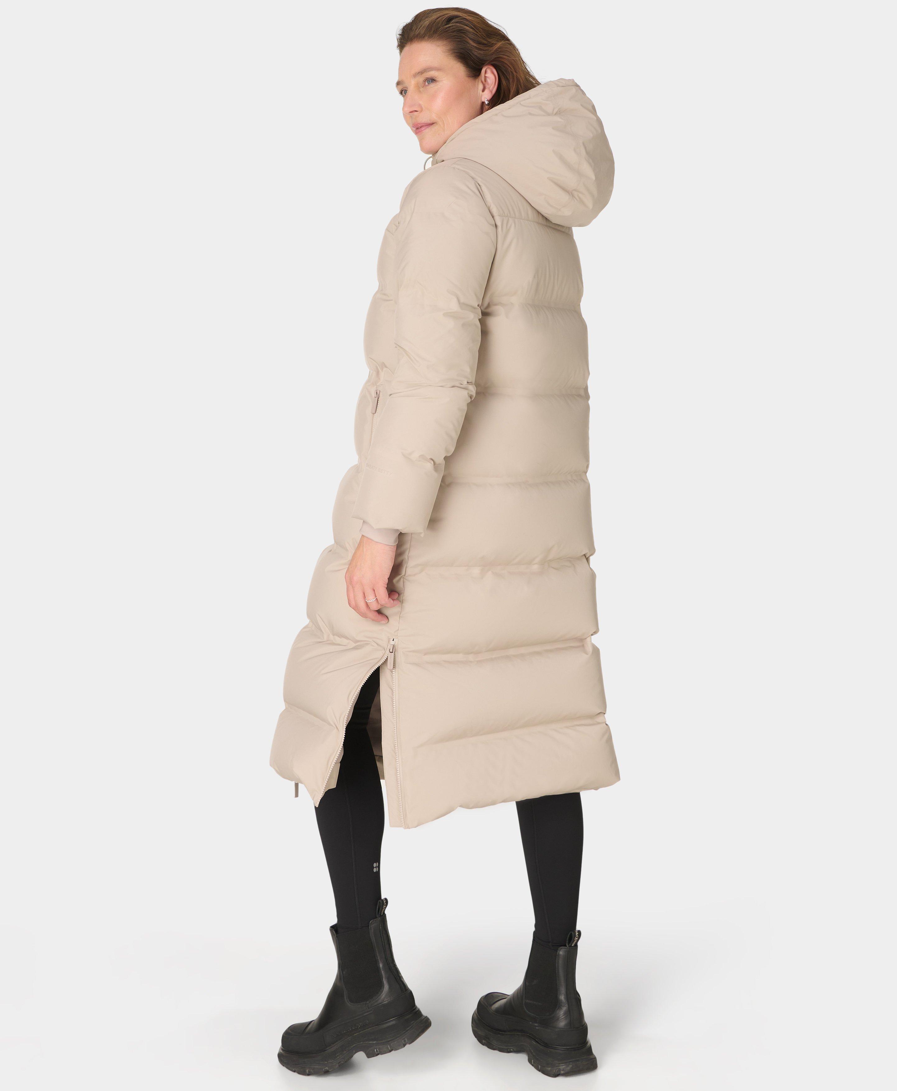 Nimbus Longline Waterproof Puffer - Dusk Beige | Women's Jackets ...