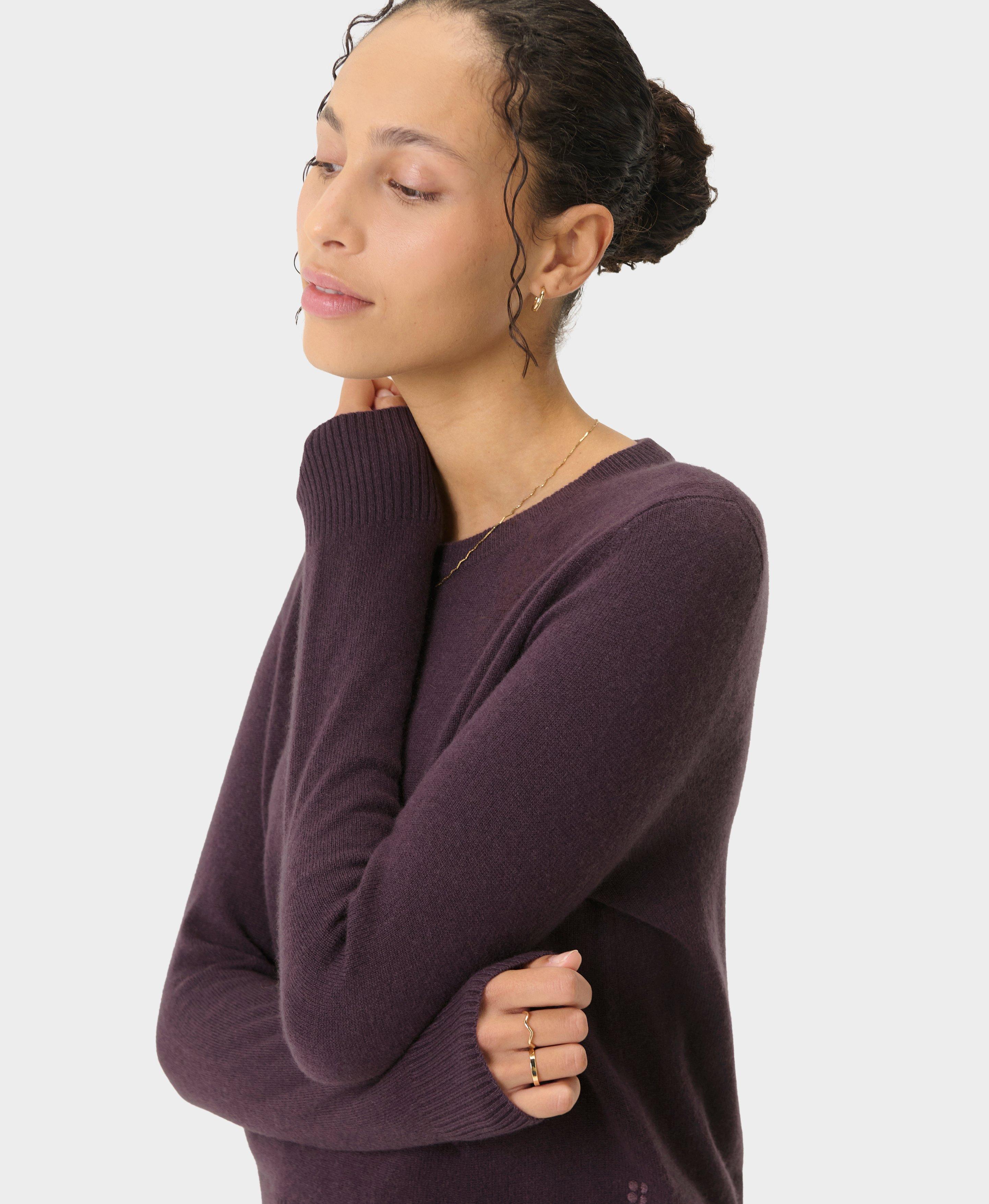 Cashmere Crew Neck Jumper - Neptune Purple | Women's Jumpers + Hoodies ...