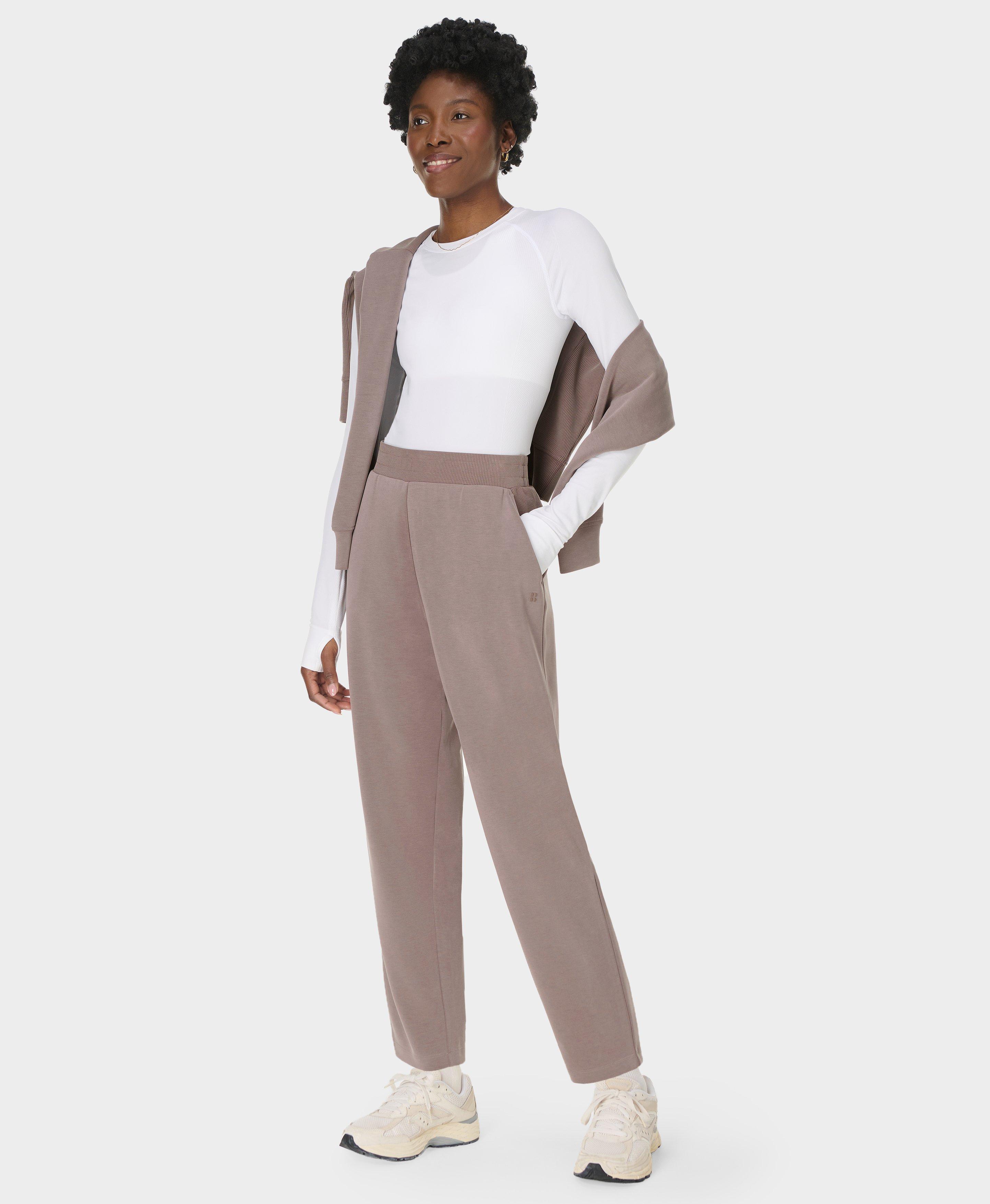 Sand Wash Rib Mix Tapered Jogger - Taupe Brown | Sweaty Betty
