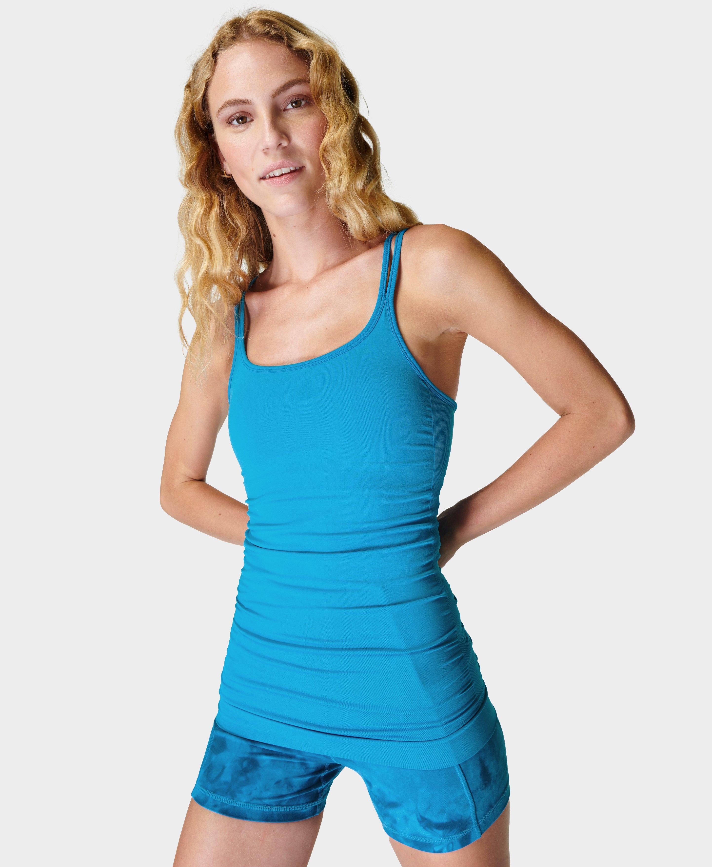 Poise Seamless Yoga Vest Summerblue Womens Vests