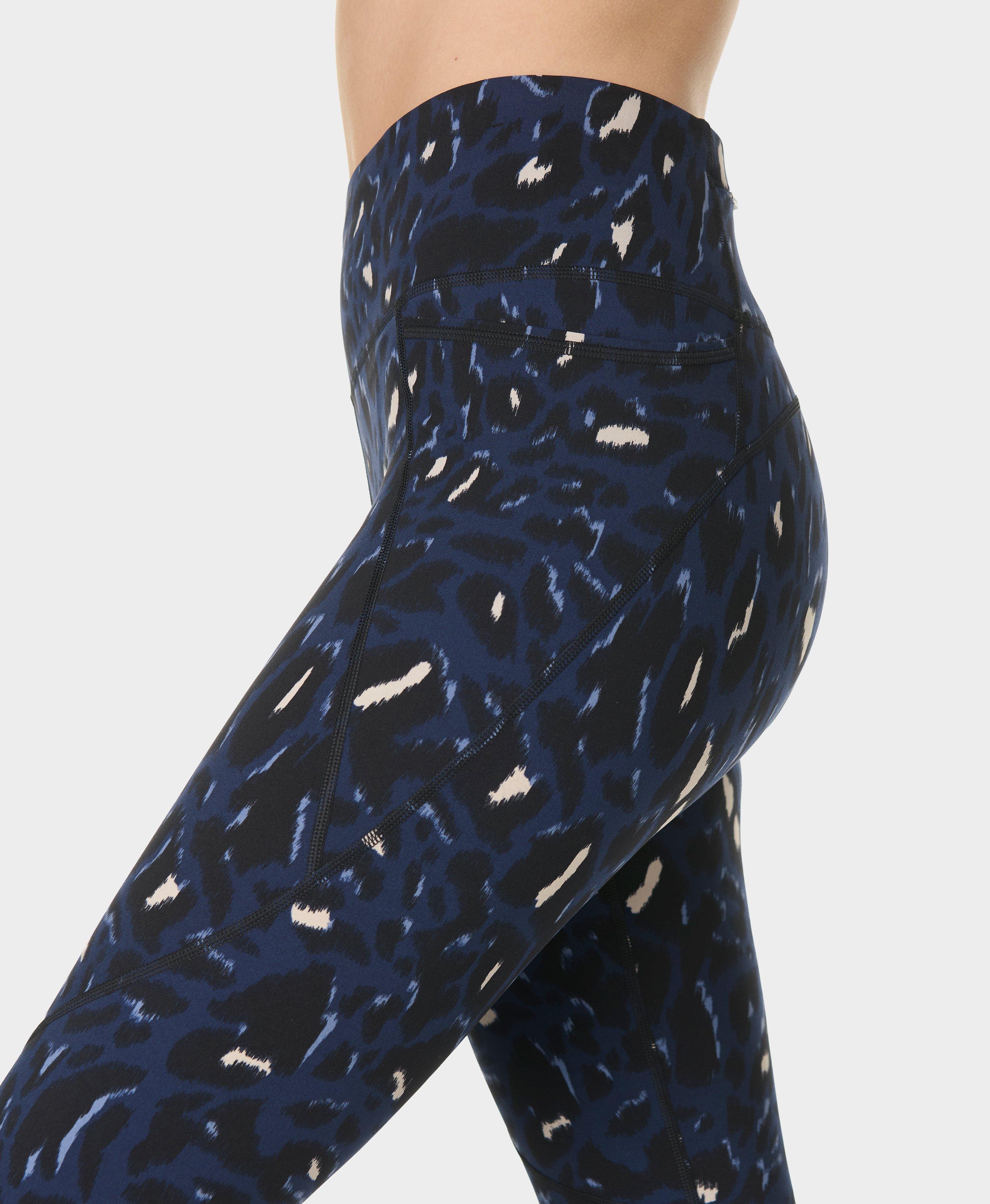 Power 7/8 Gym Leggings - Blue Abstract Leopard Print | Women's Leggings ...