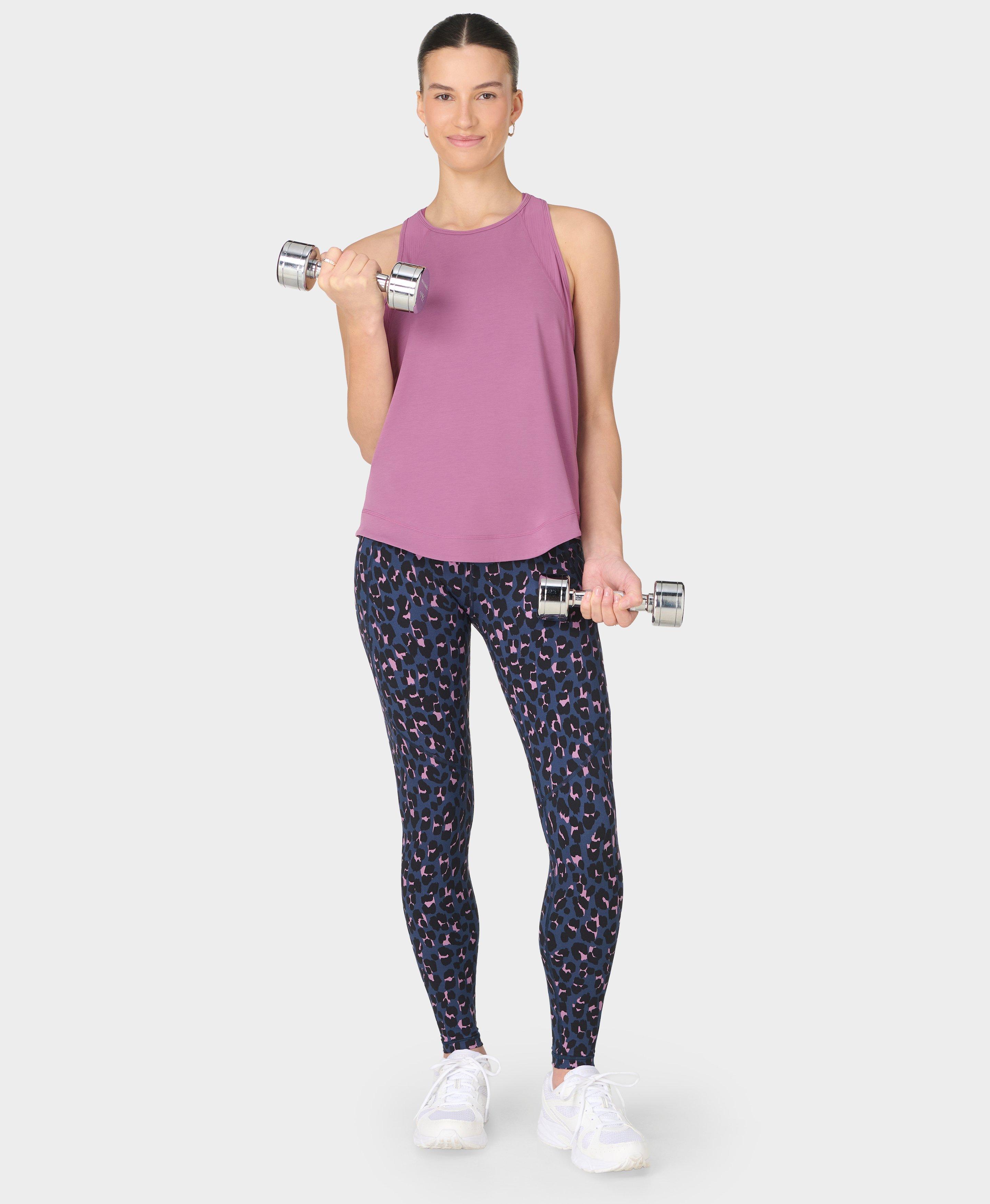 Power Gym Leggings - Purple Leopard Splash Print | Sweaty Betty
