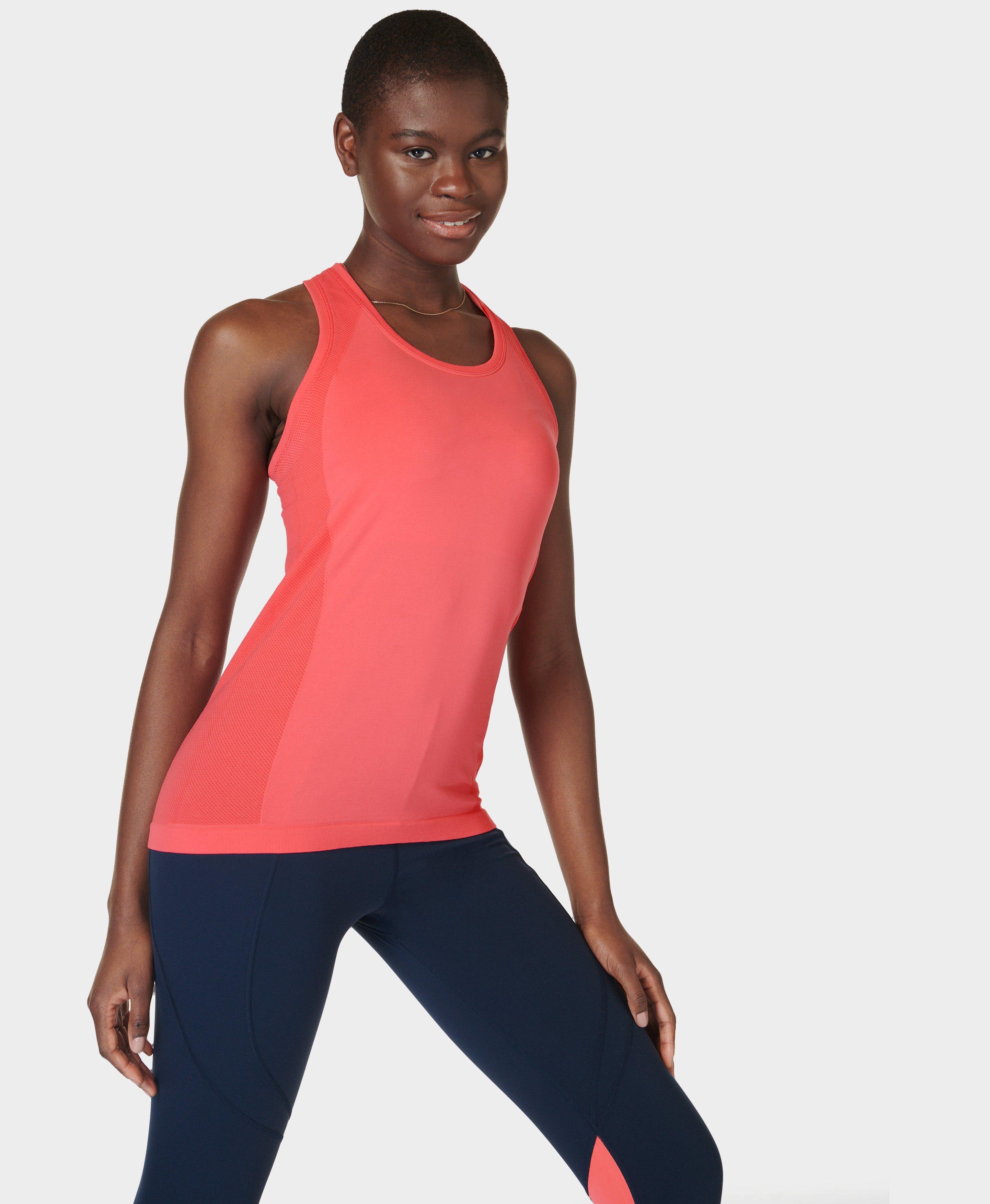 Athlete Seamless Gym Vest - Coral Pink | Women's Vests | Sweaty Betty
