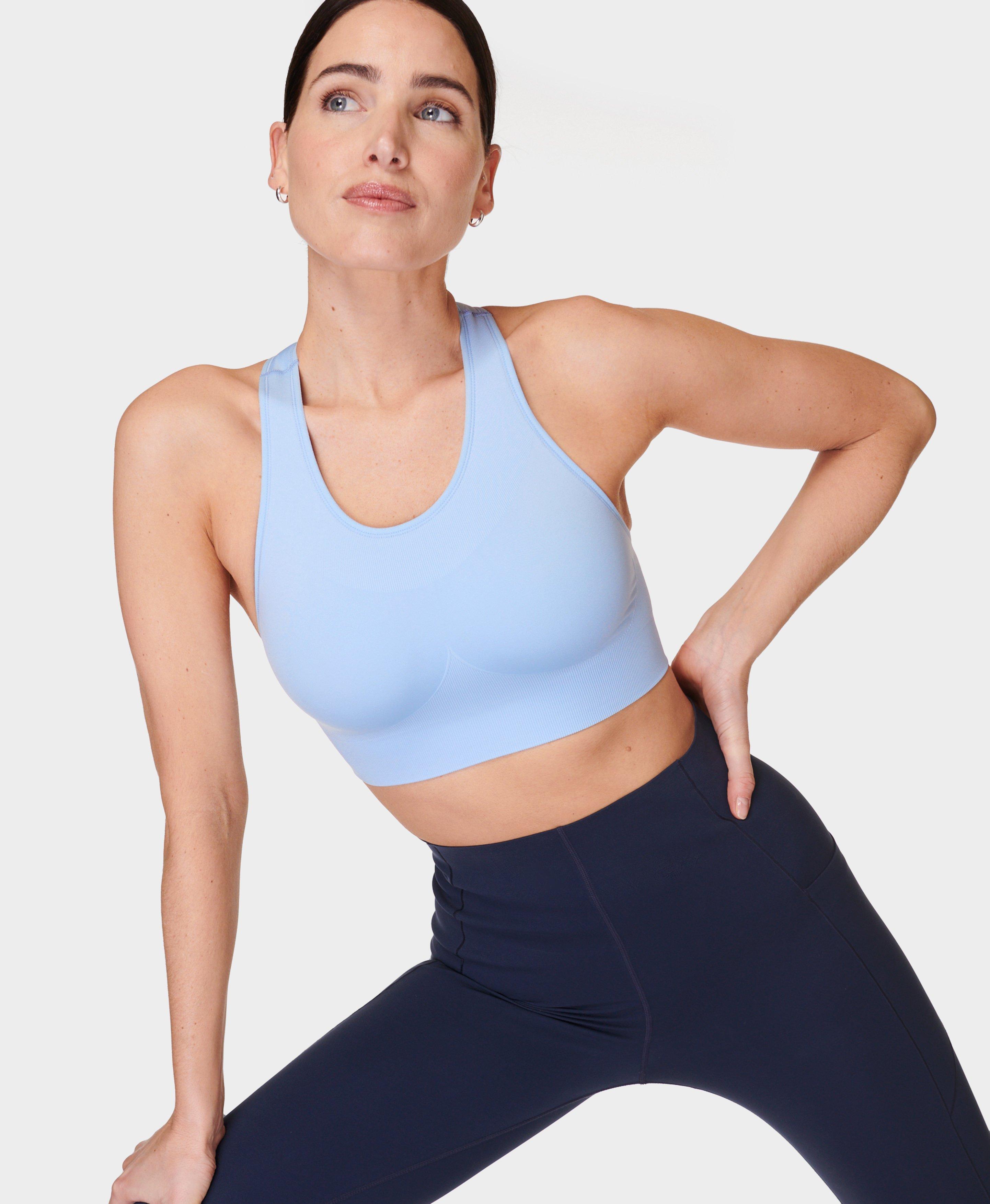 Stamina Seamless Sports Bra - Breeze Blue | Women's Sports Bras ...
