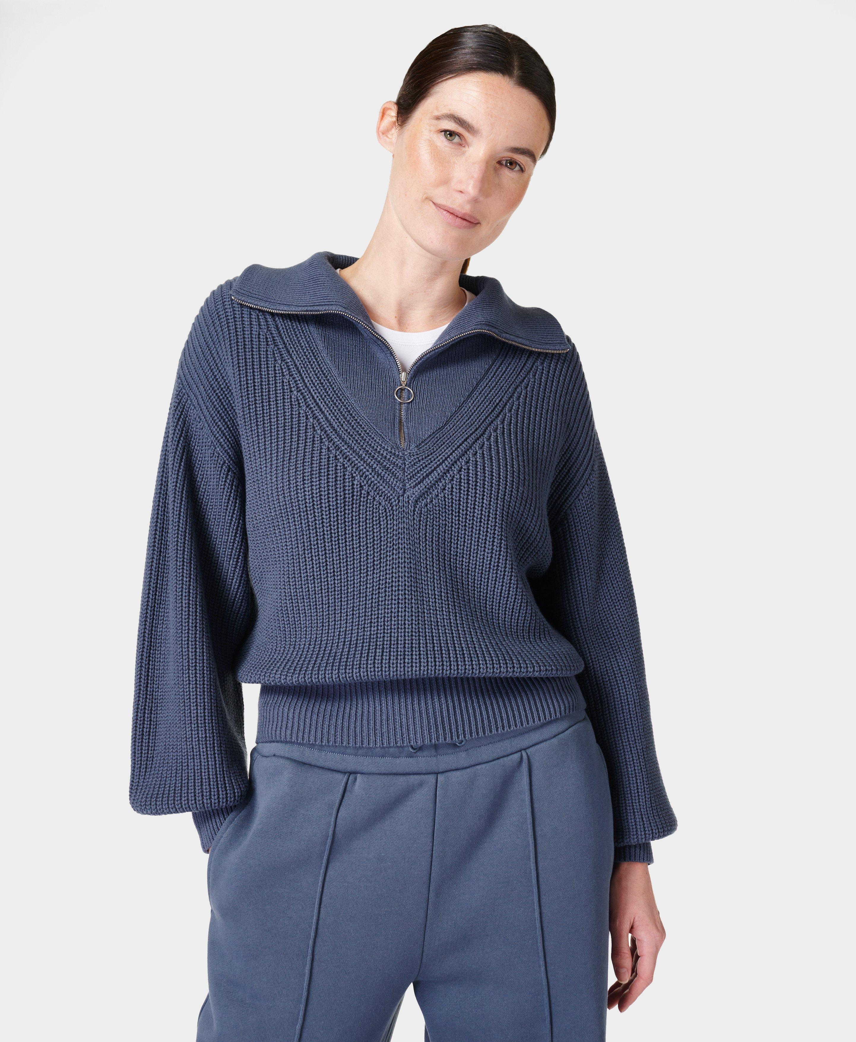 Modern Collared Knitted Jumper - Endless Blue | Sweaty Betty