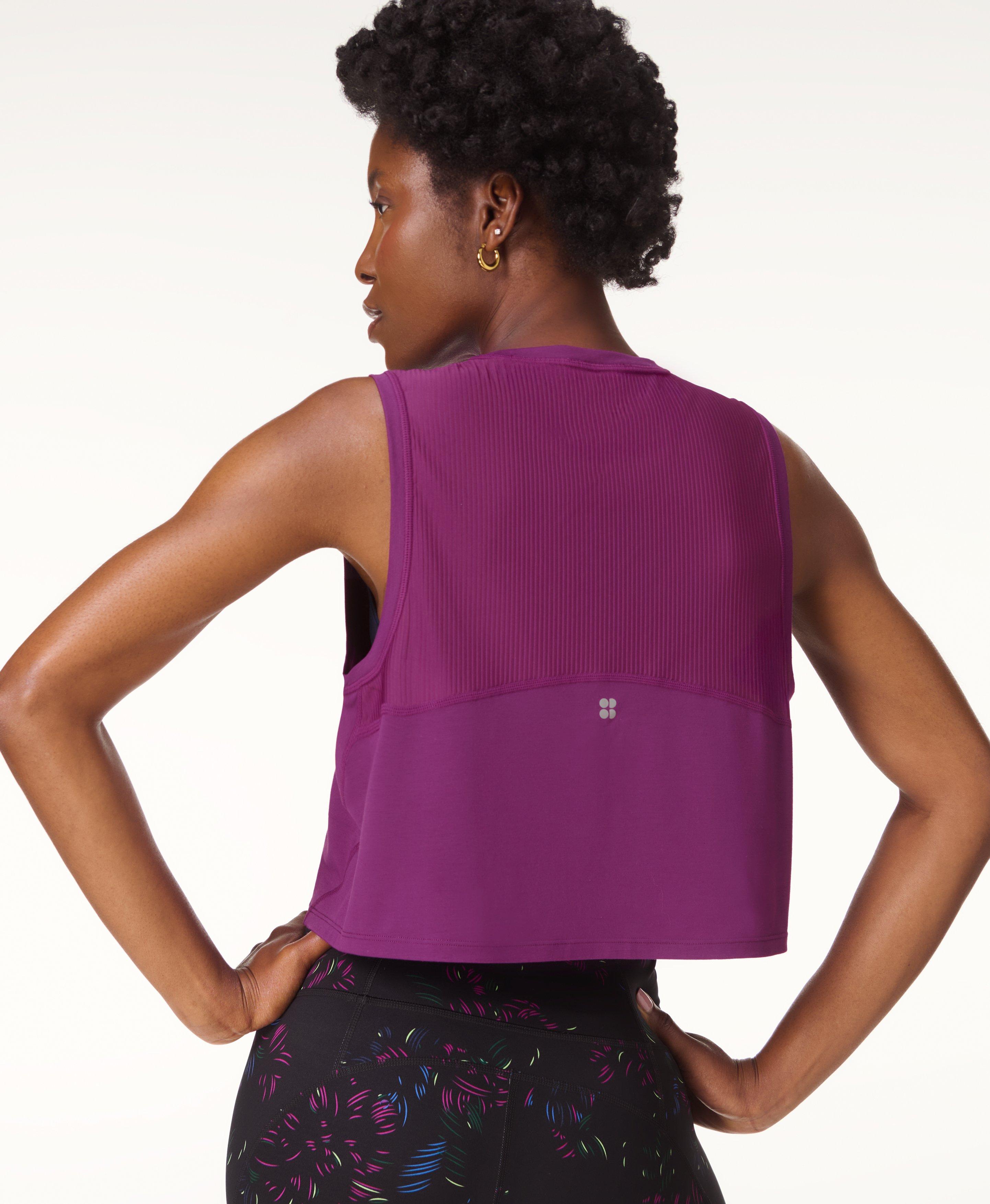 Breathe Easy Crop Muscle Vest - Berry Purple | Women's Vests | Sweaty Betty