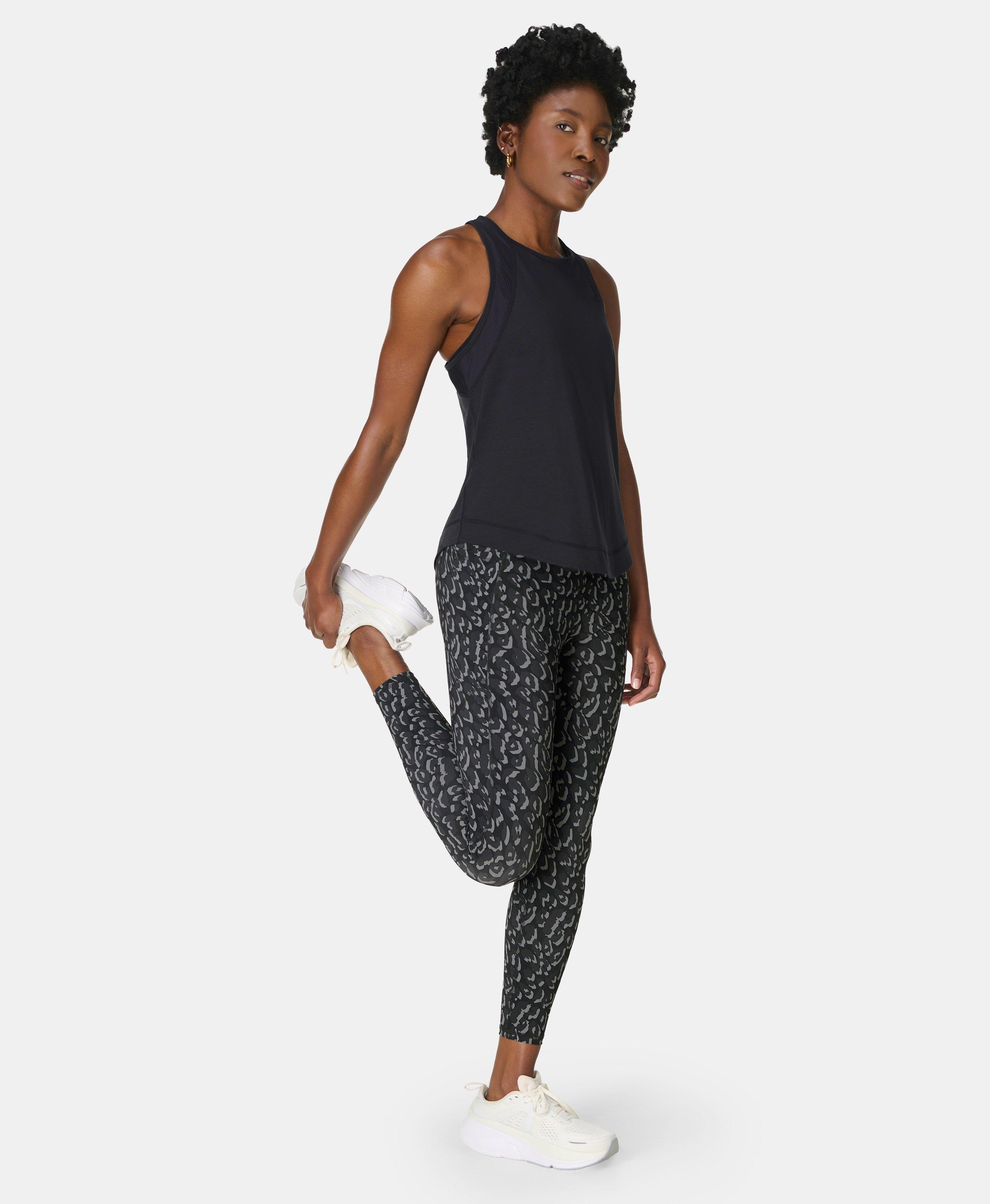 Zero Gravity 7/8 Running Tight - Grey Leopard Print | Sweaty Betty