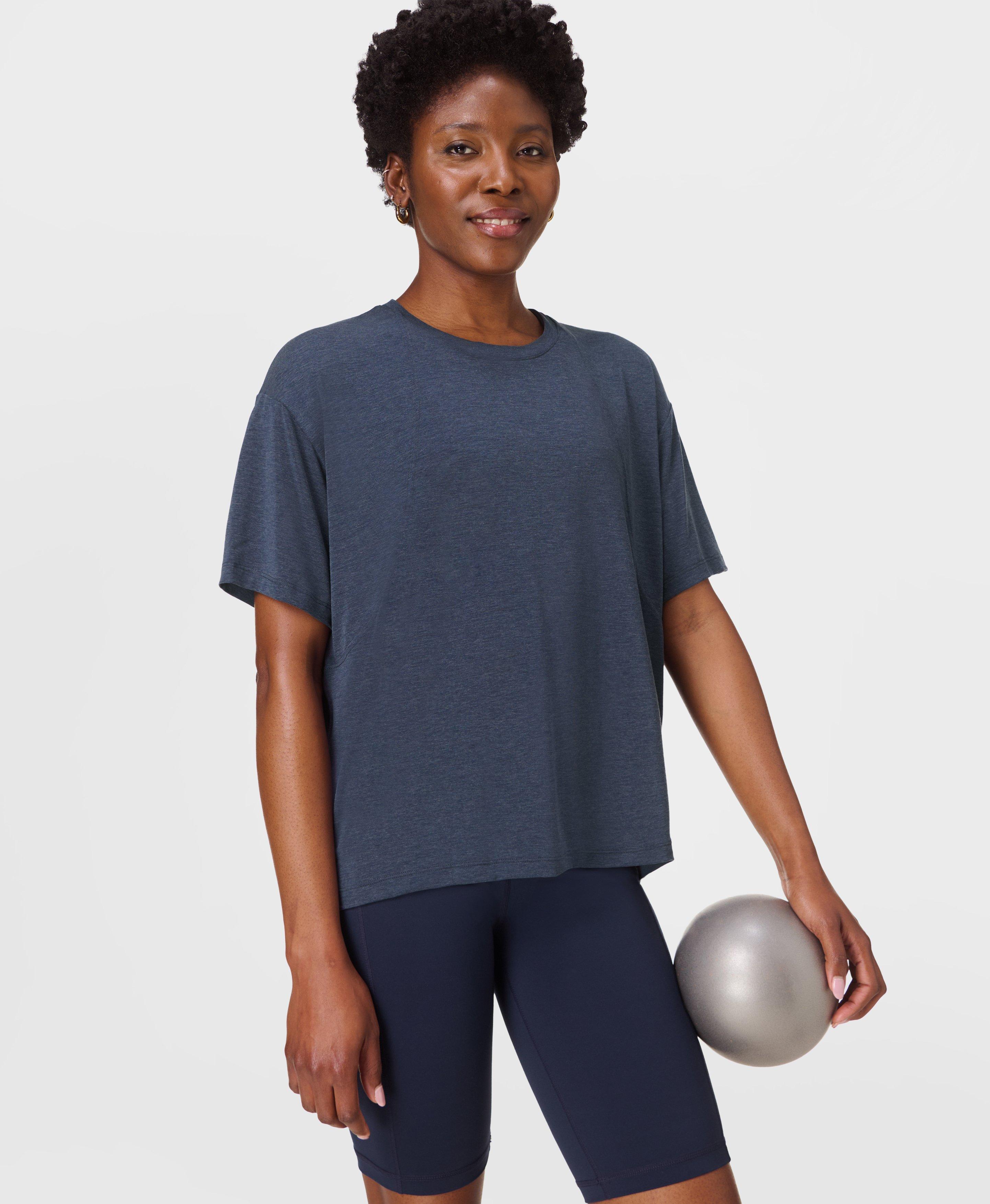 Soft Flow Studio T-Shirt - Navy Blue | Women's T-Shirts | Sweaty Betty