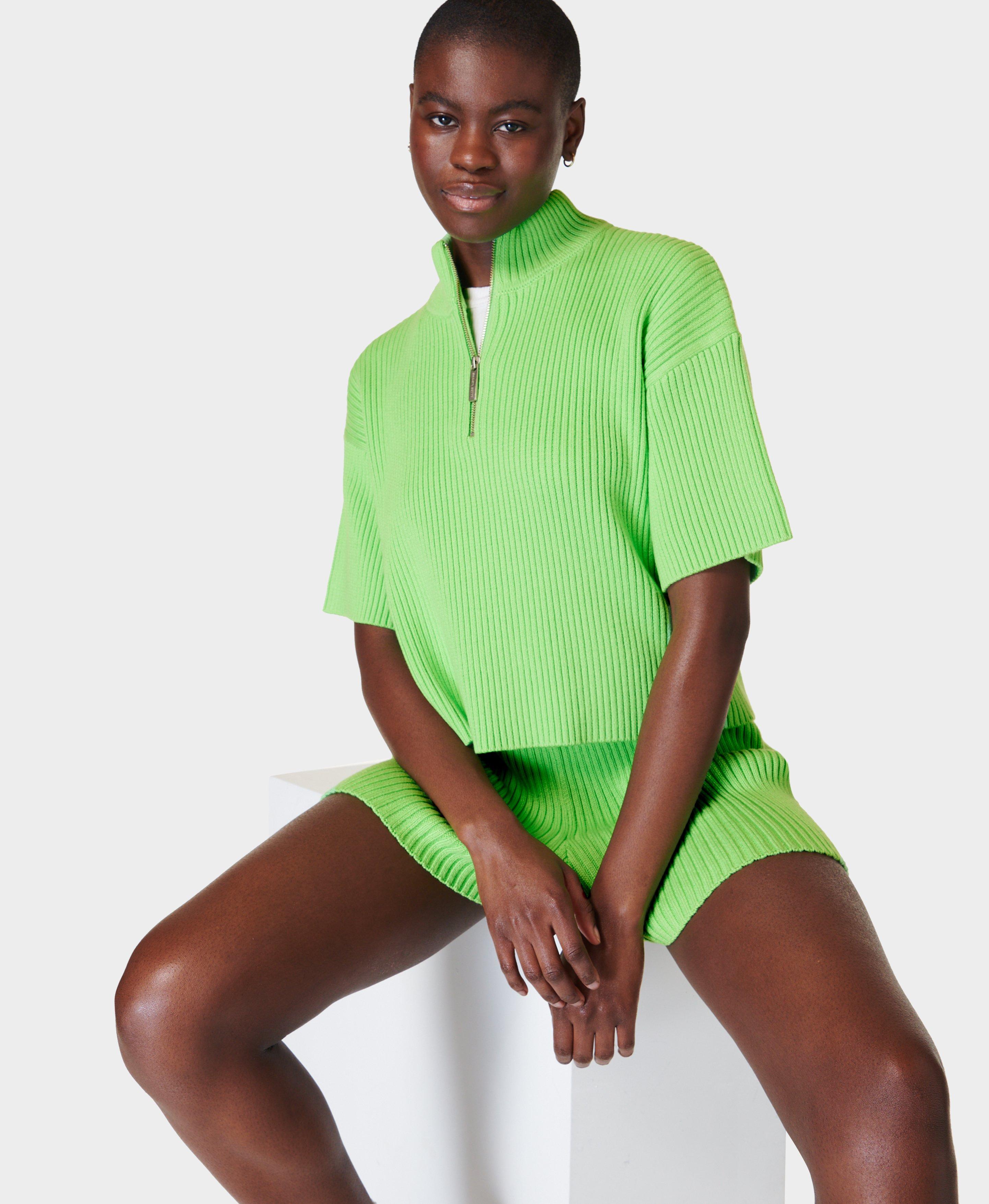 Retreat Rib Sweater - Zest Green | Sweaty Betty