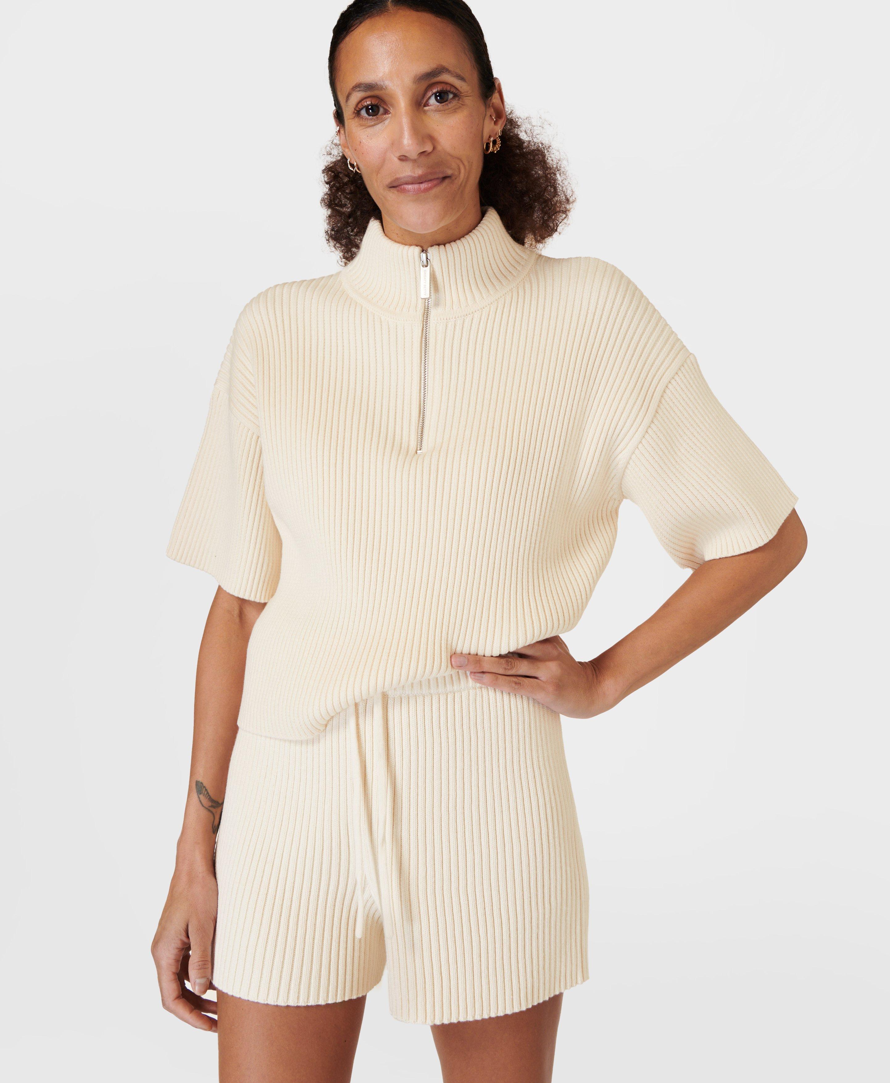 Retreat Rib Shorts - Studio White | Women's Shorts & Skorts | Sweaty Betty