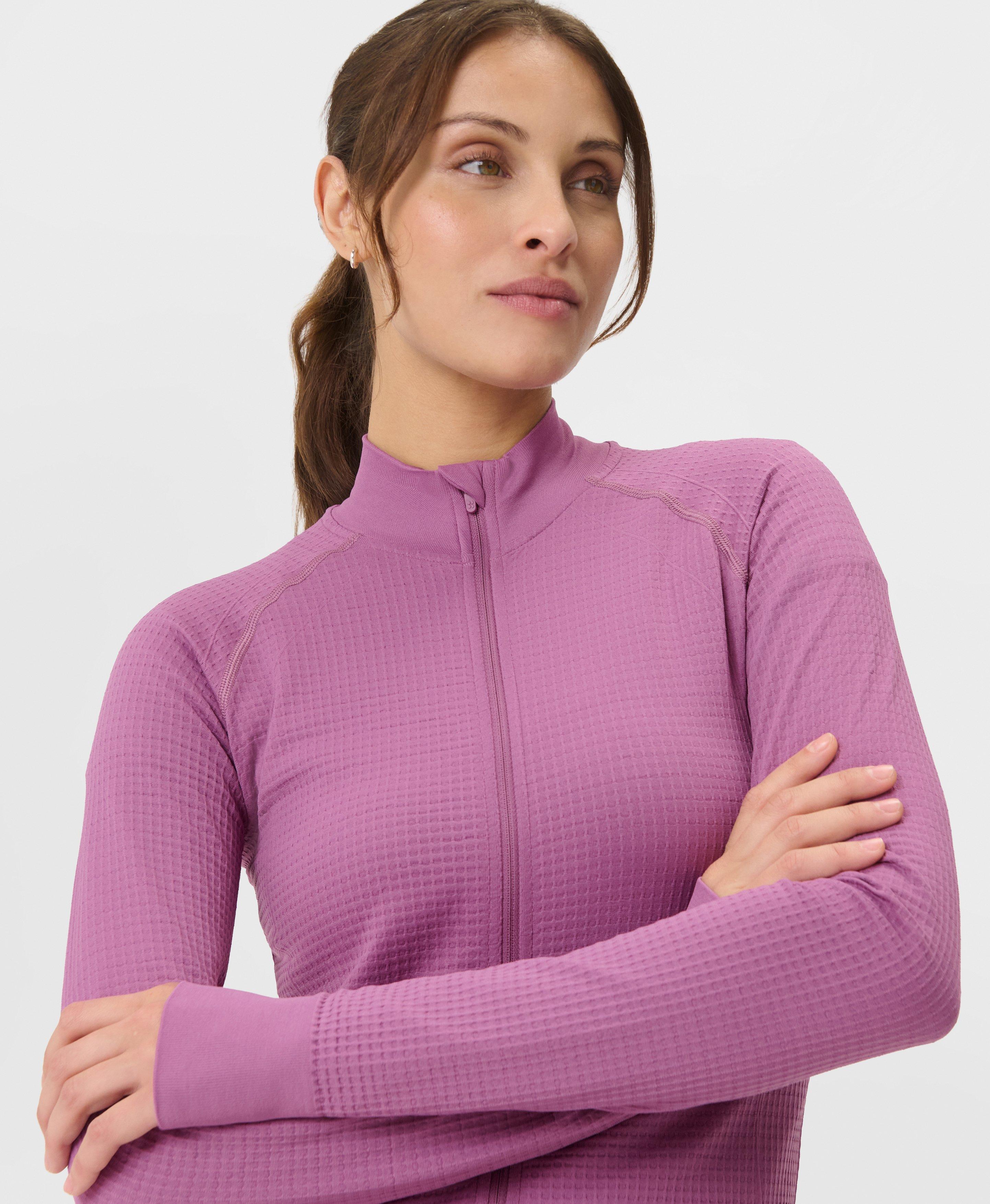 Athlete Seamless Gym Zip Up - Argyle Purple | Sweaty Betty