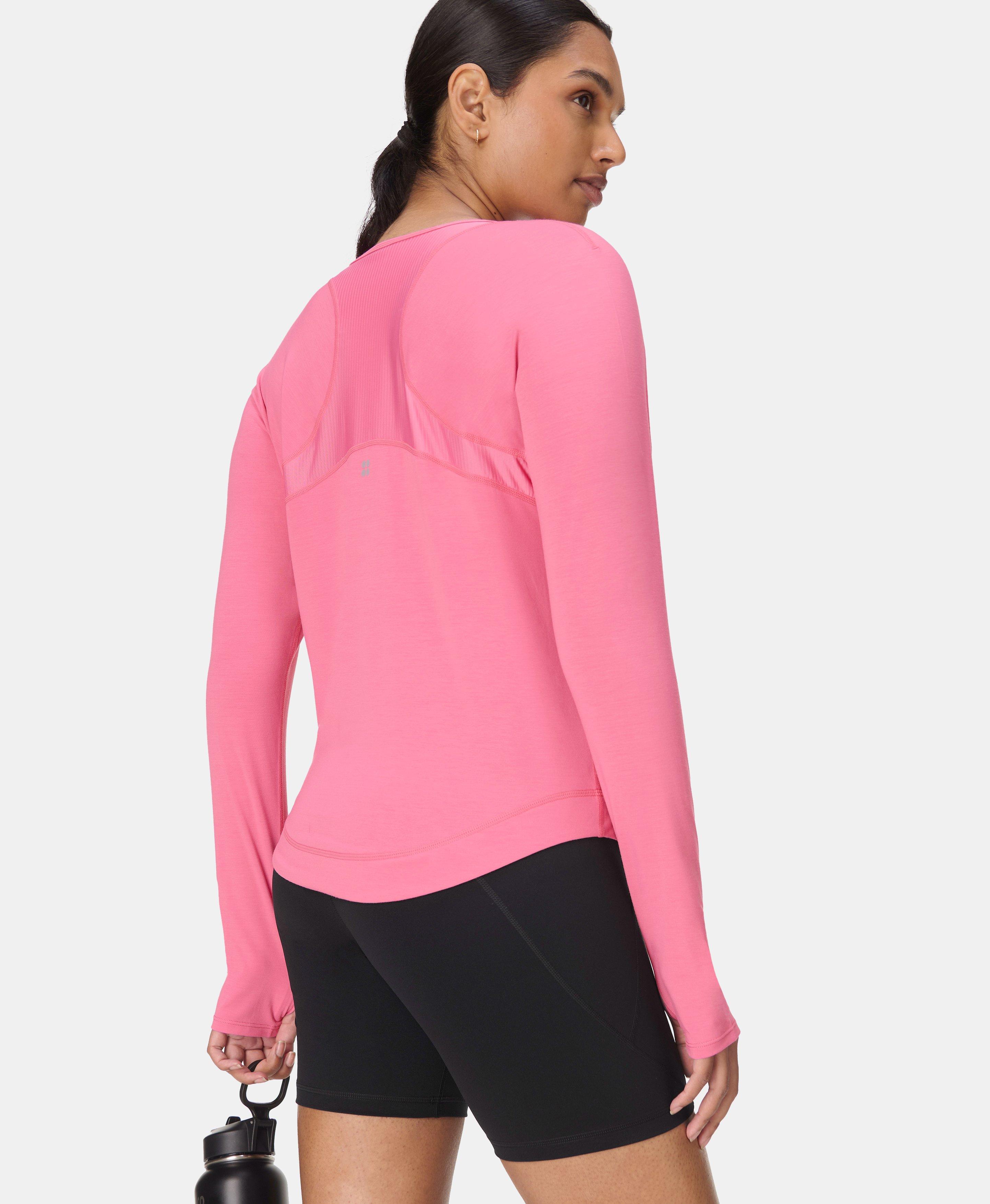 Breathe Easy Mesh Long Sleeve Top - Lollipop Pink | Sweaty Betty