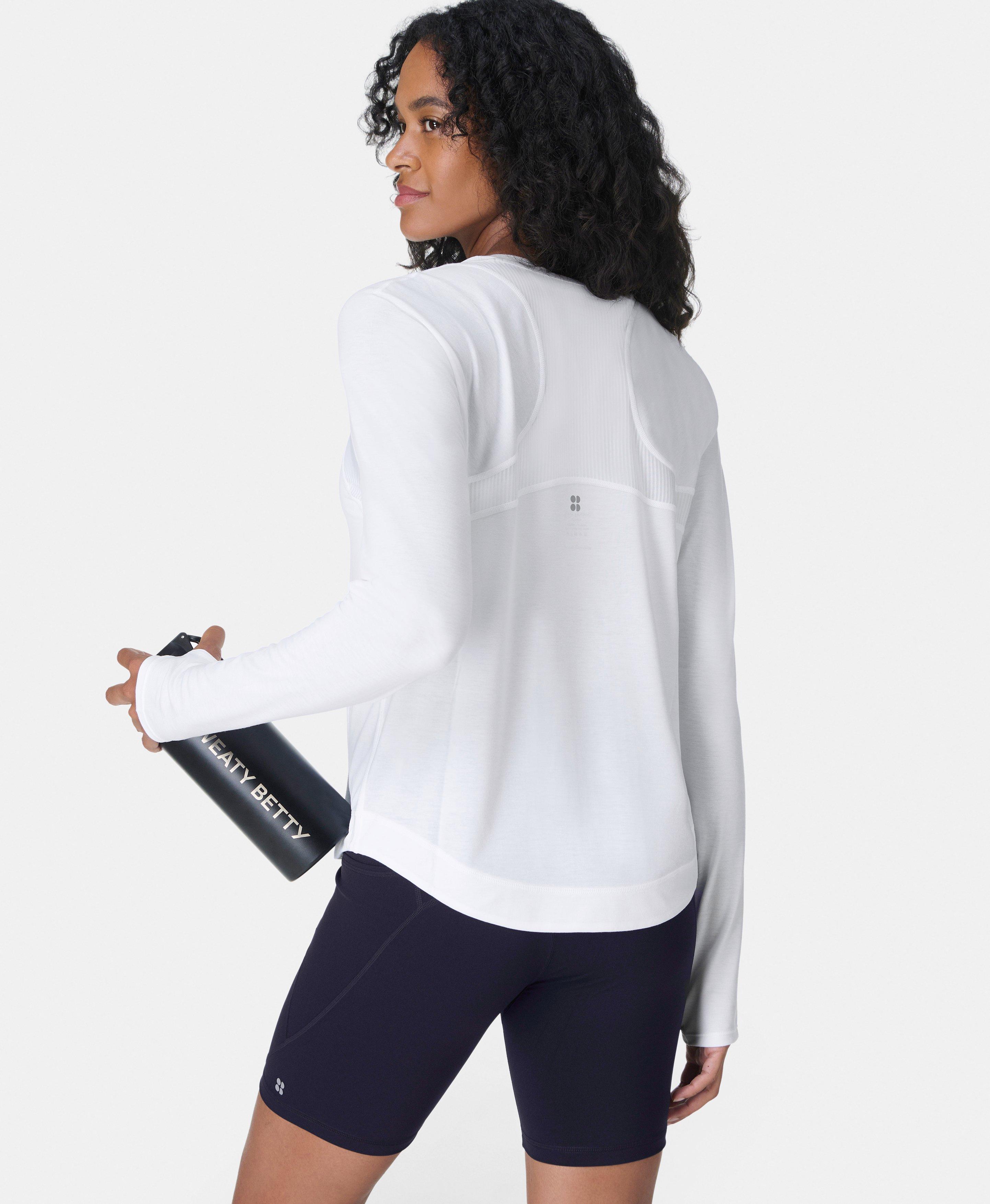 Breathe Easy Mesh Long Sleeve Top - White | Women's Base Layers & Long ...