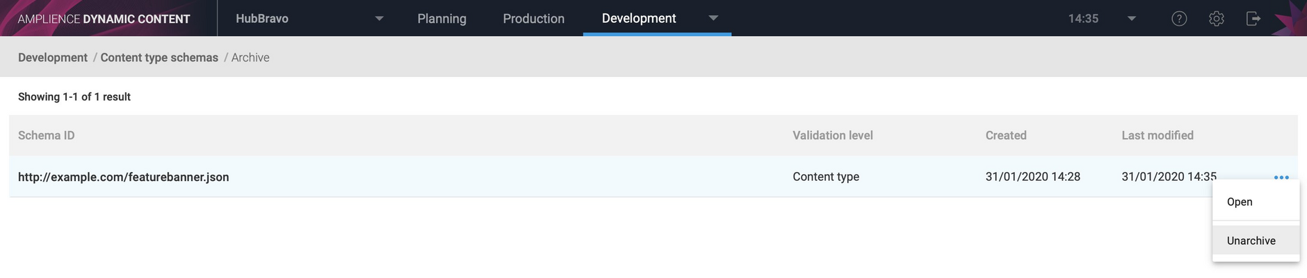 The schema editor | Amplience Developer Portal