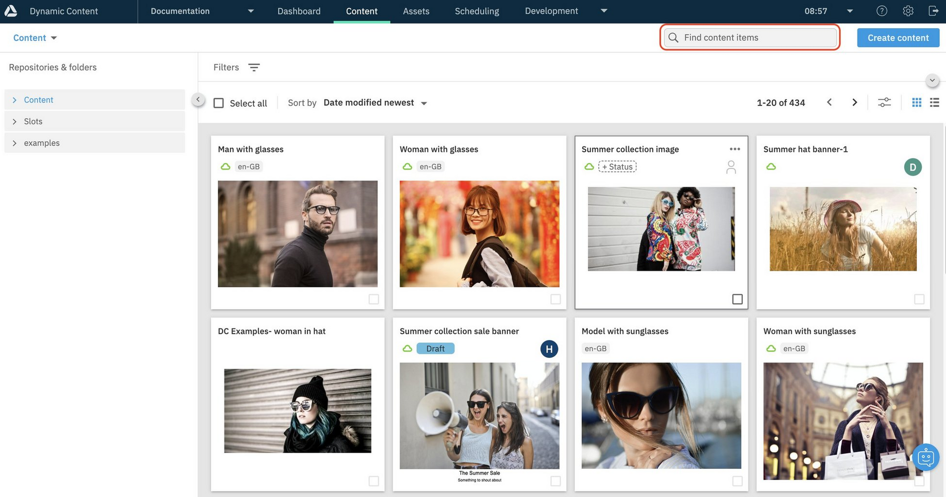 Content library | Amplience Developer Portal