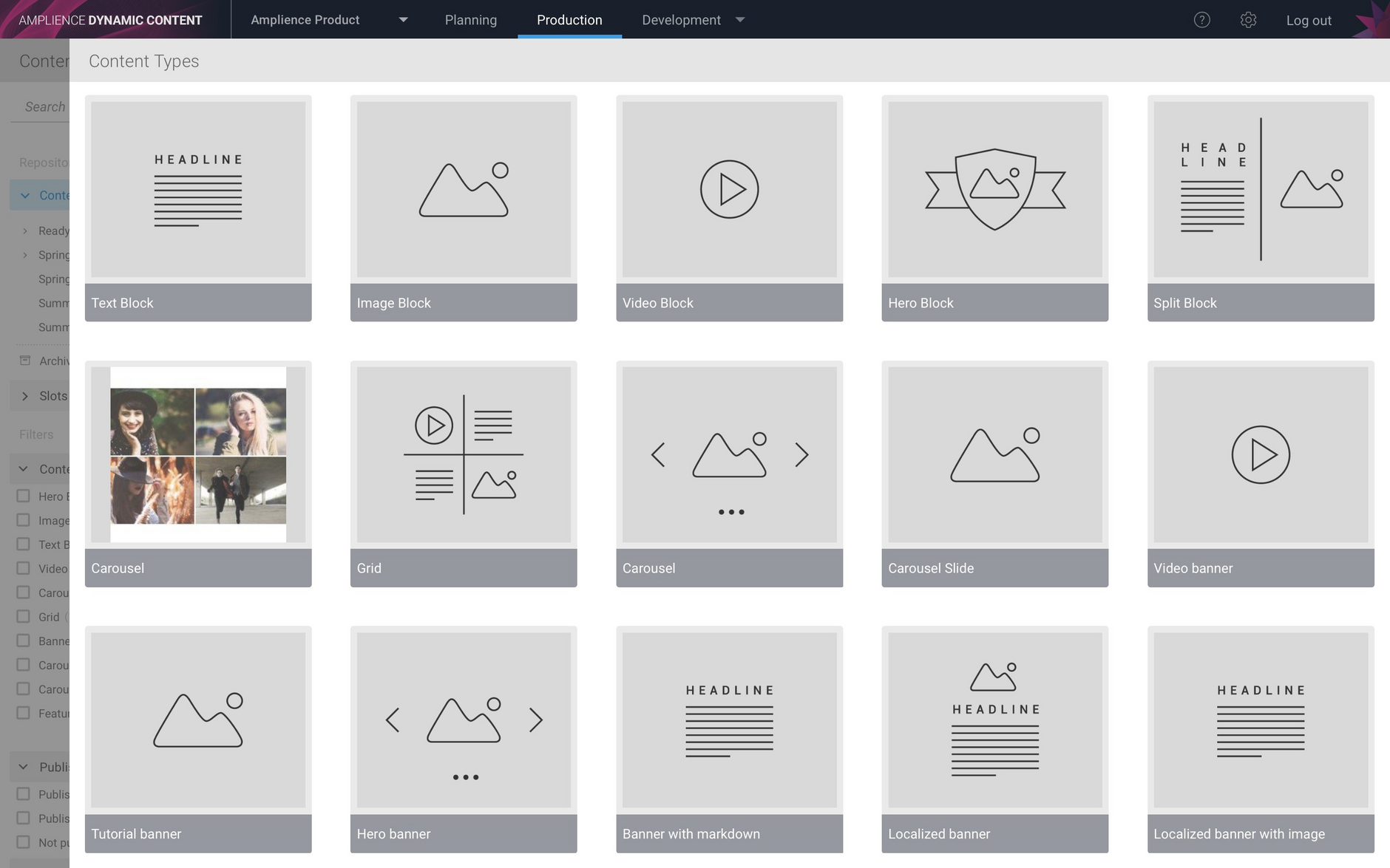 Working with content types | Amplience Developer Portal