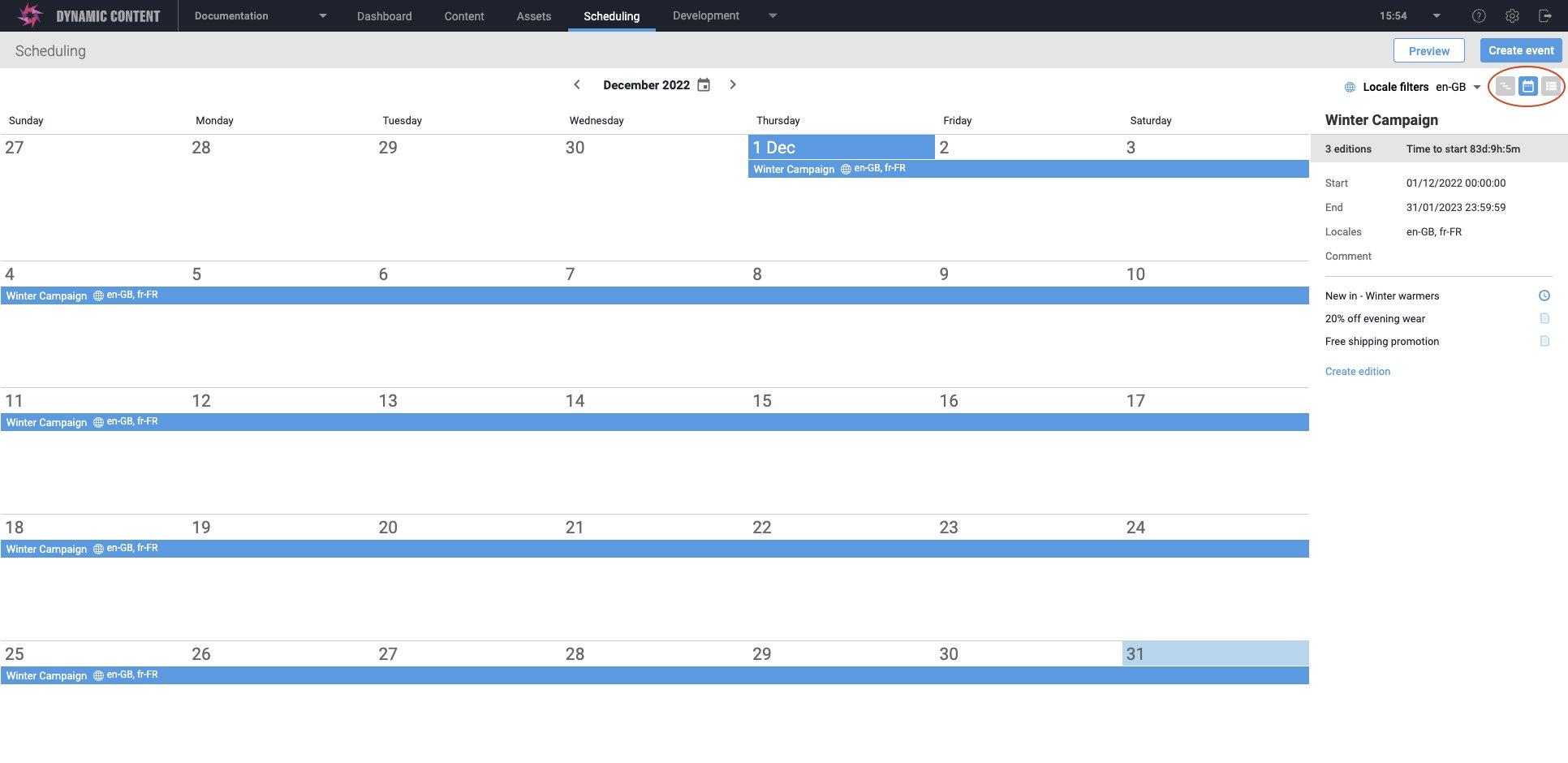 The Scheduling tab | Amplience Developer Portal