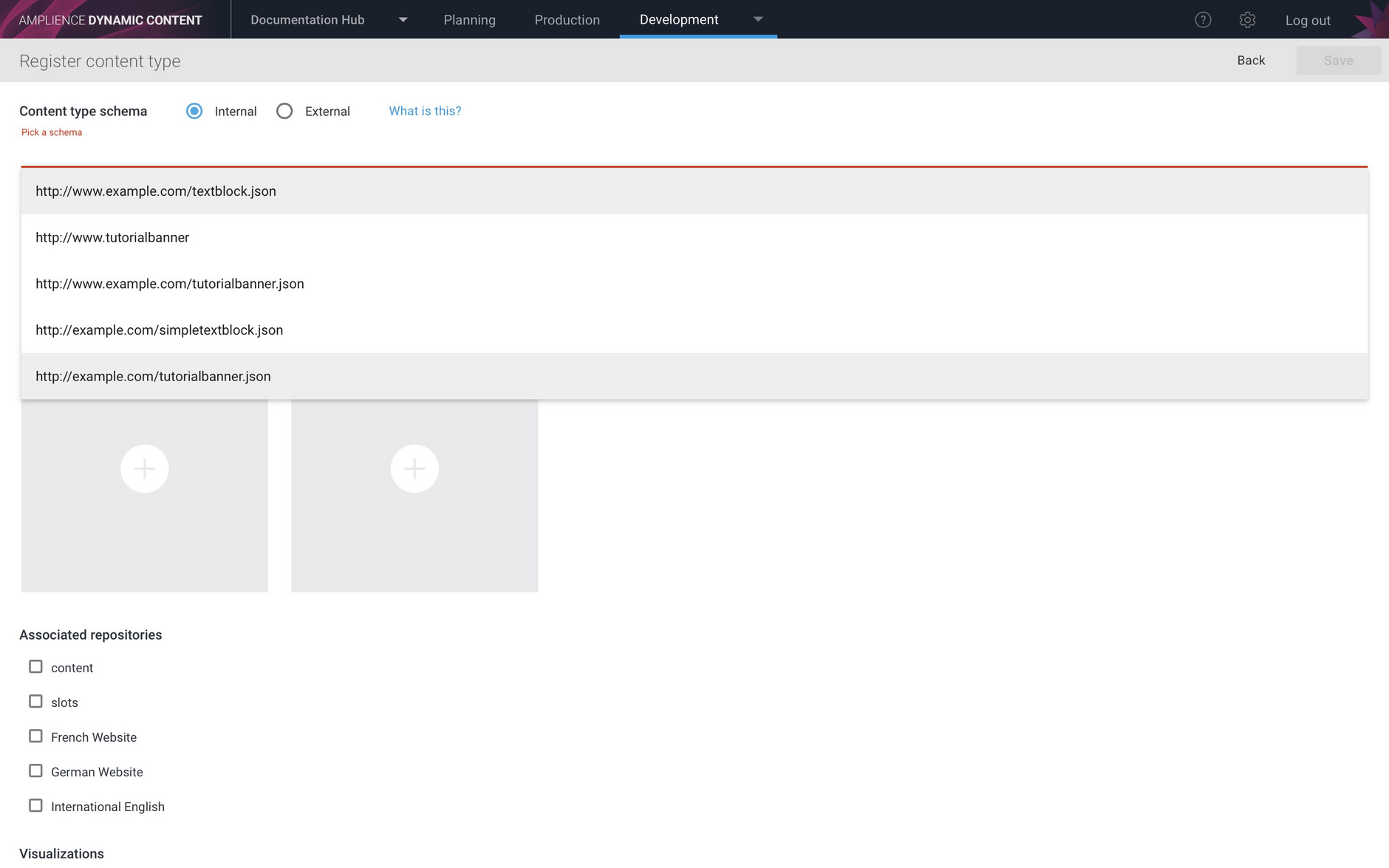 The schema editor | Amplience Developer Portal