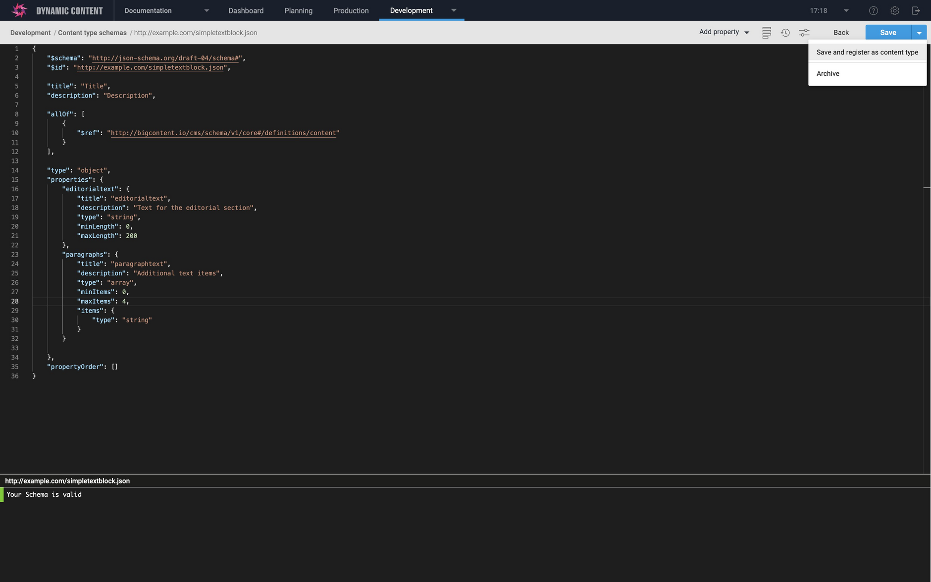 Working with content types | Amplience Developer Portal
