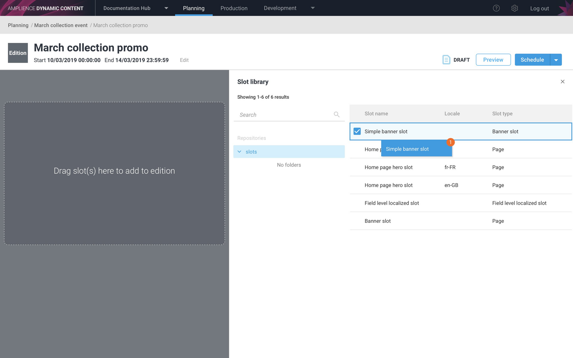 The schema editor | Amplience Developer Portal