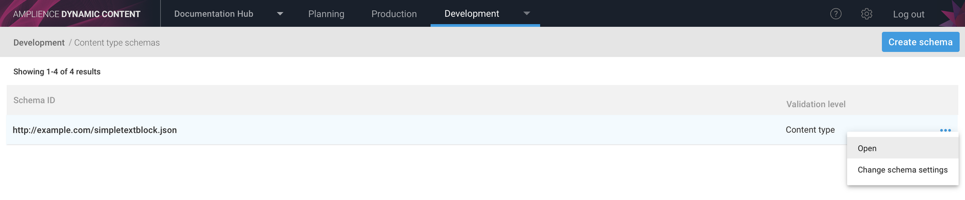 The schema editor | Amplience Developer Portal