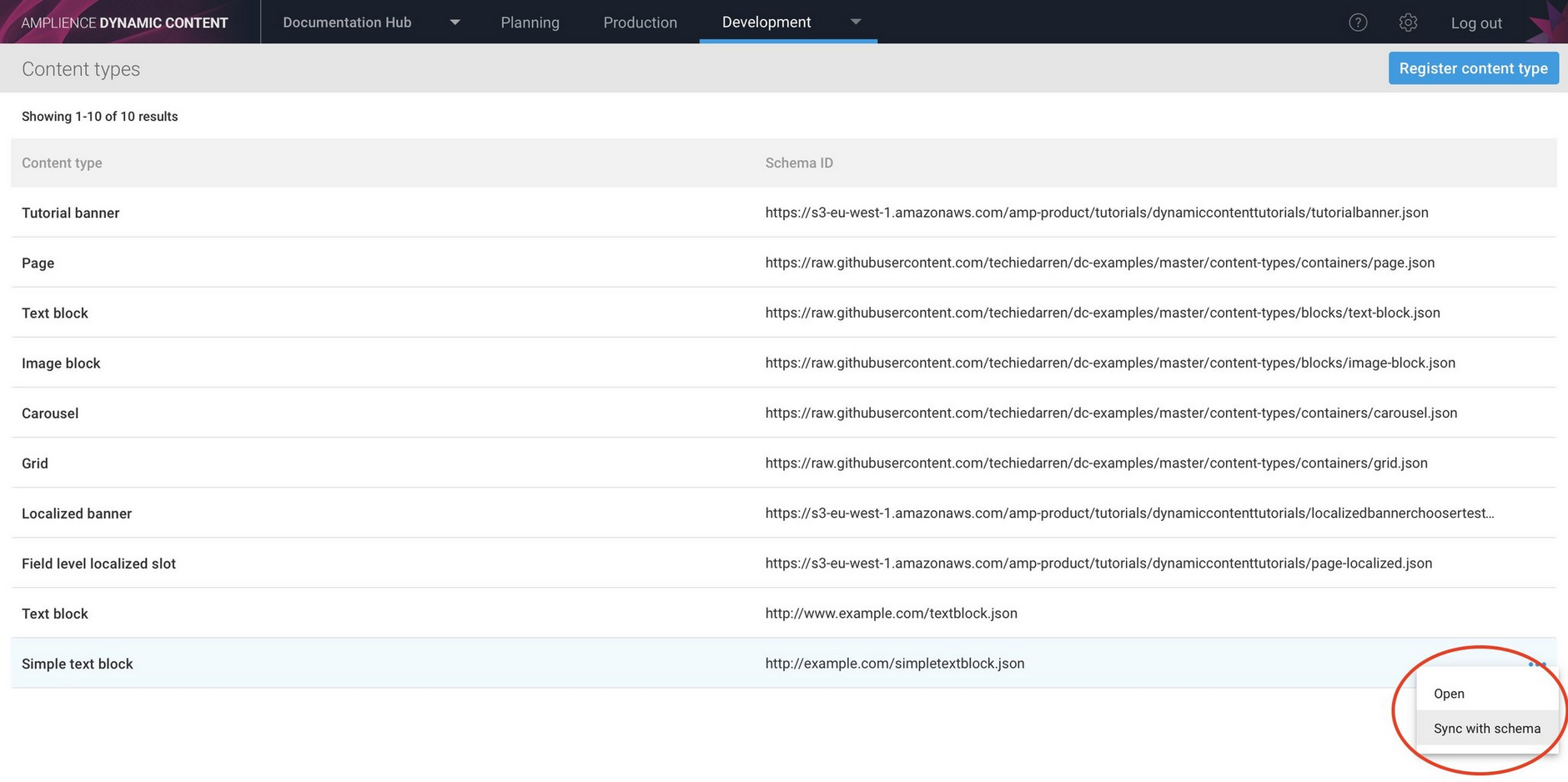 The schema editor | Amplience Developer Portal