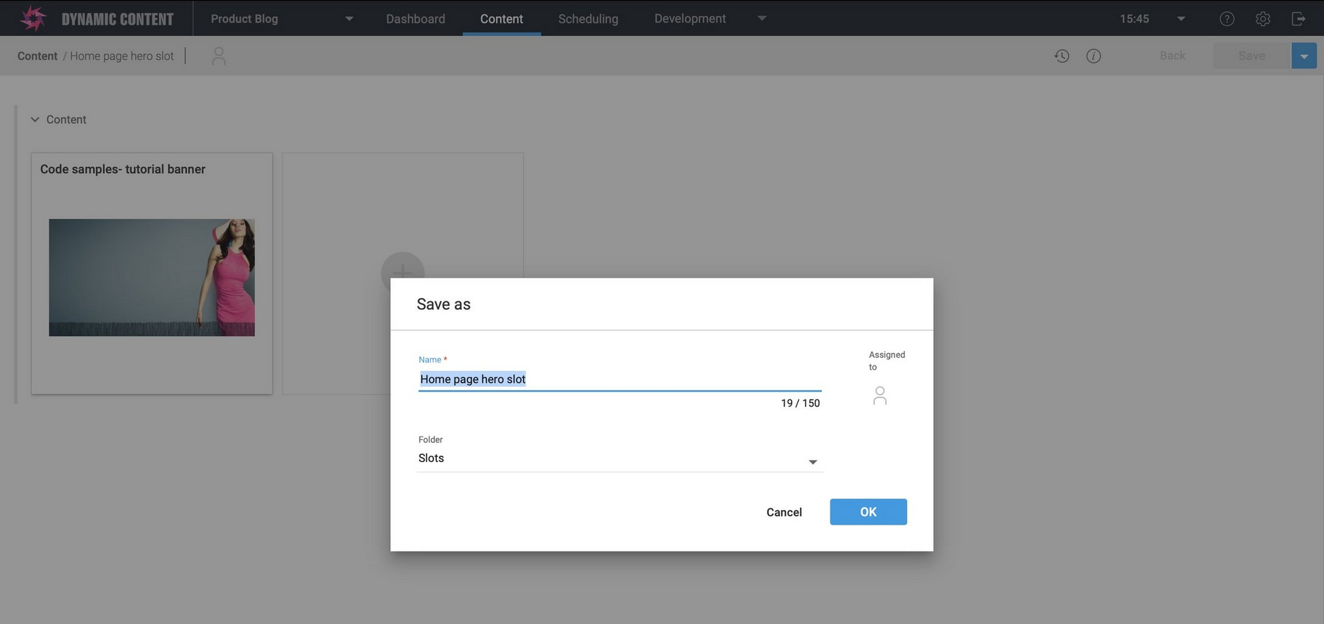 Slots | Amplience Developer Portal