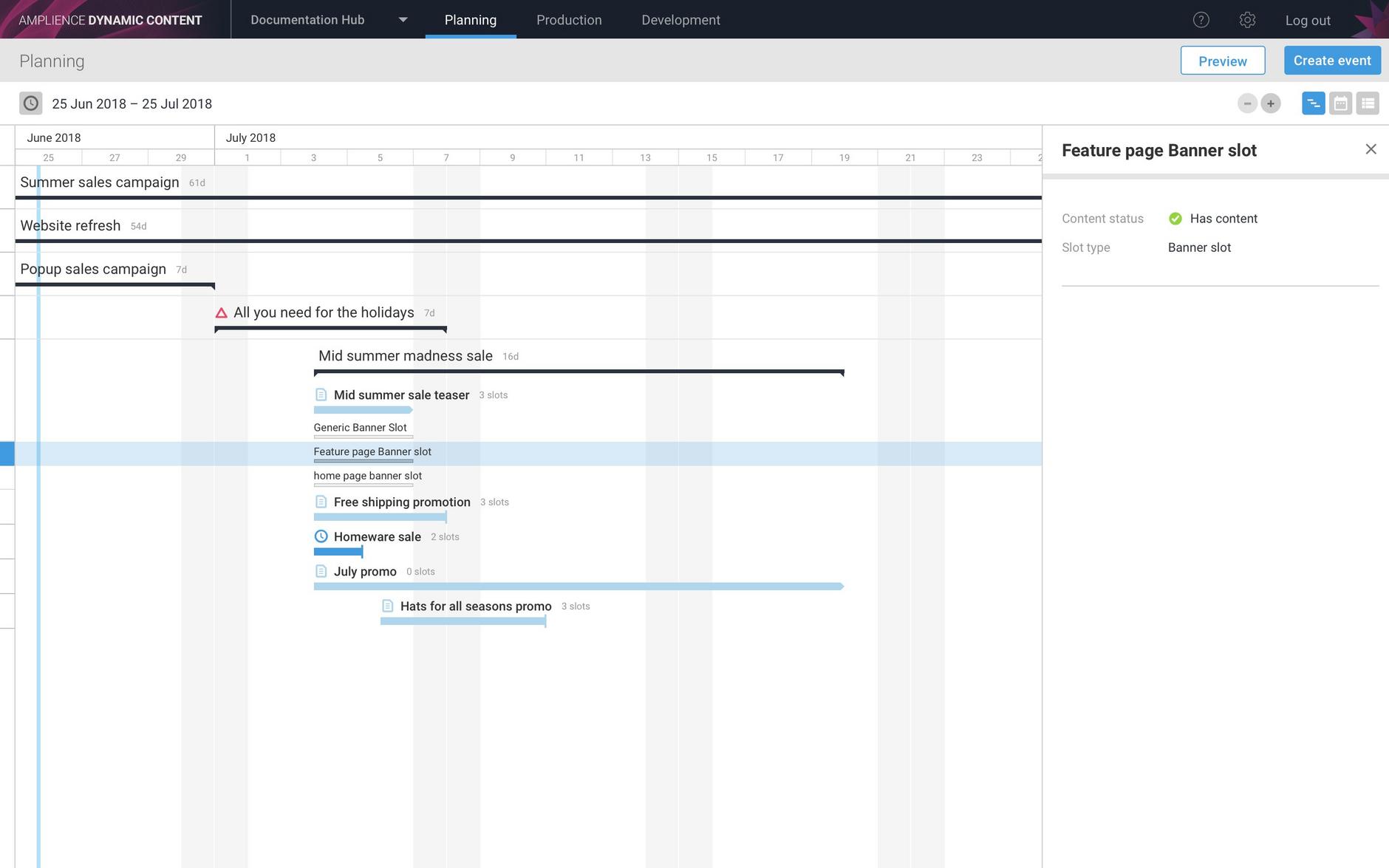 The Scheduling tab | Amplience Developer Portal