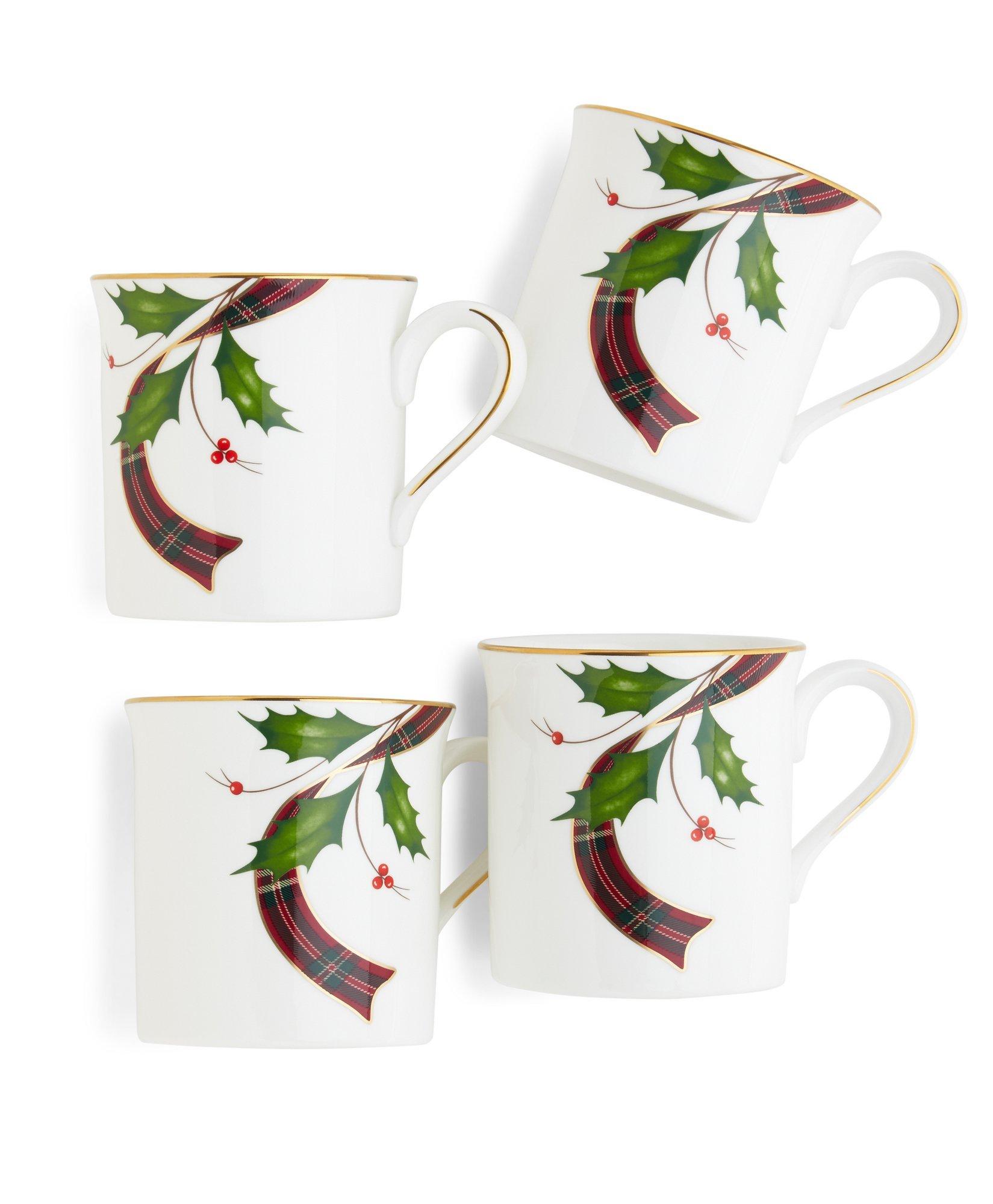 Brooks Brothers Signature Tartan Four-piece China Mug Set | Red | ModeSens