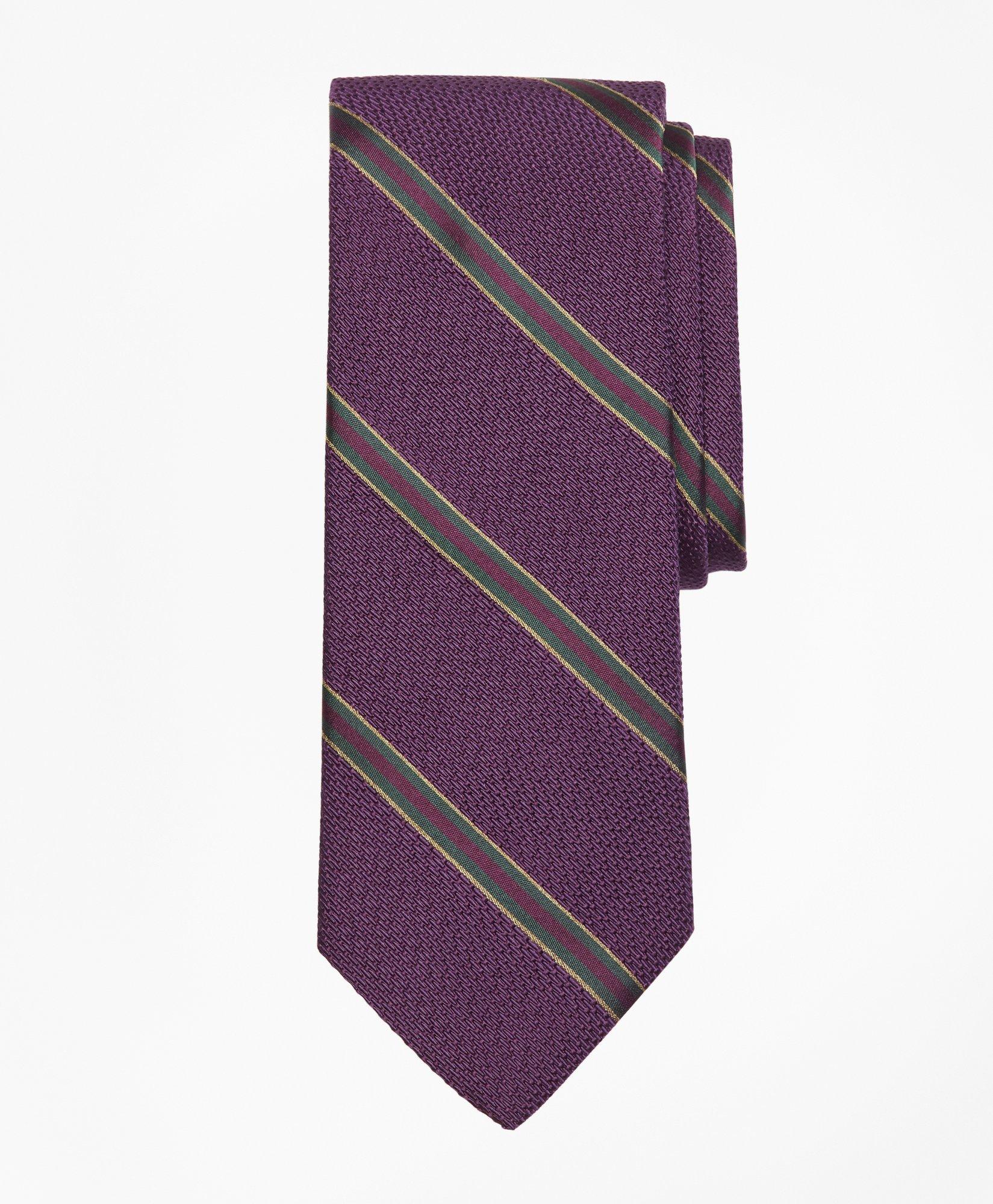 Textured Ground Double Framed Stripe Tie