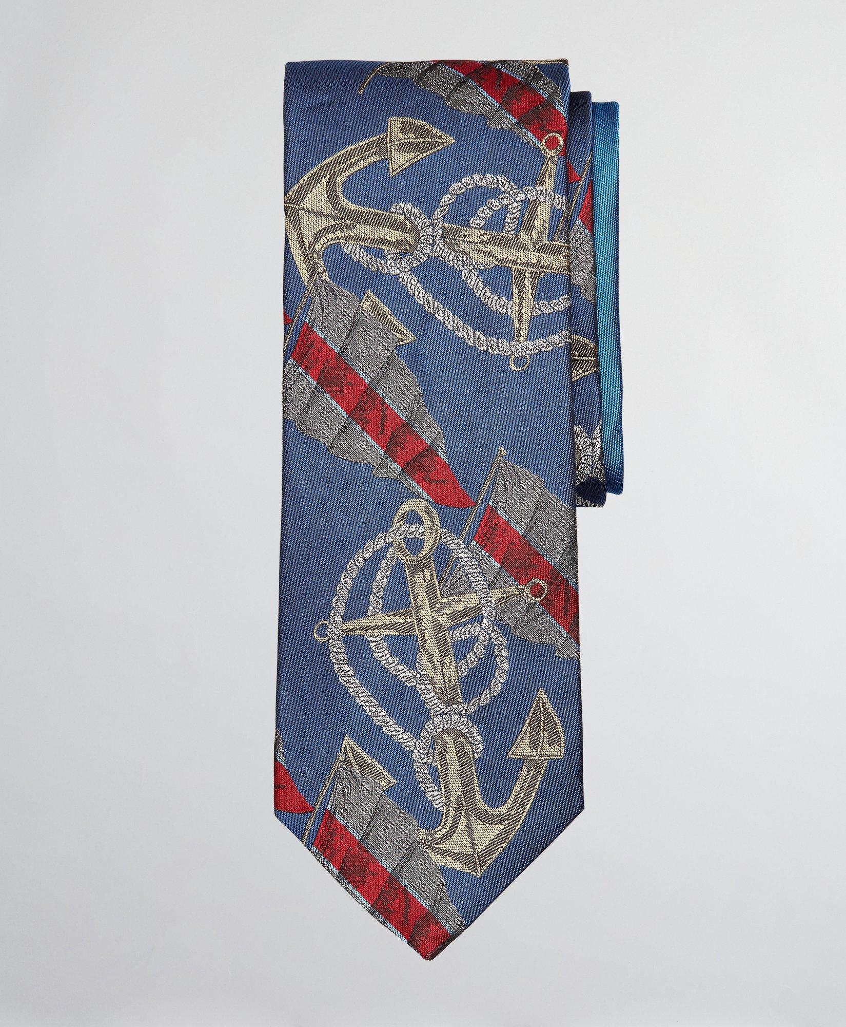 Limited Edition Archival Collection Anchor Motif Silk Tie