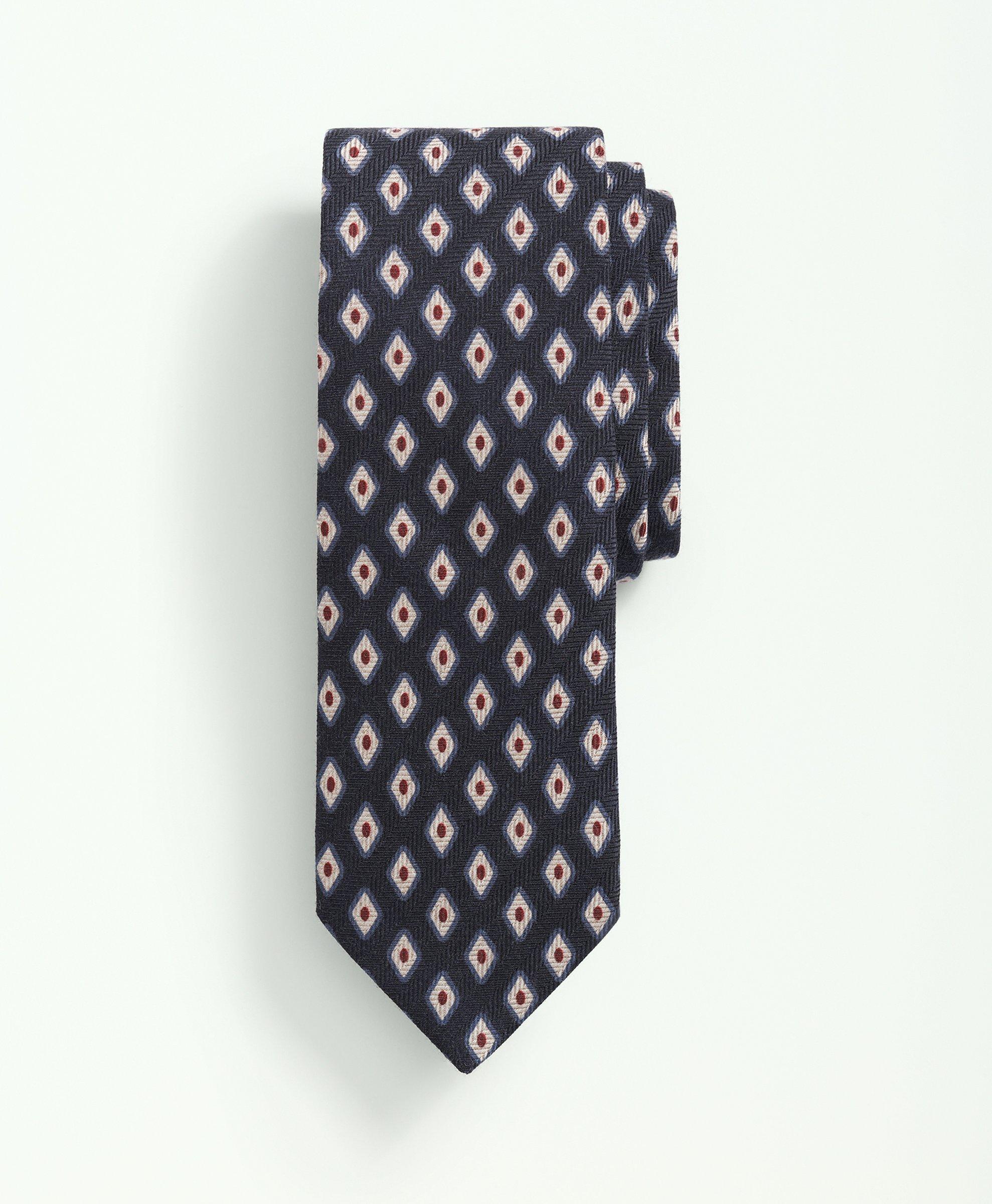 Wool Silk Framed Diamond Dot Tie