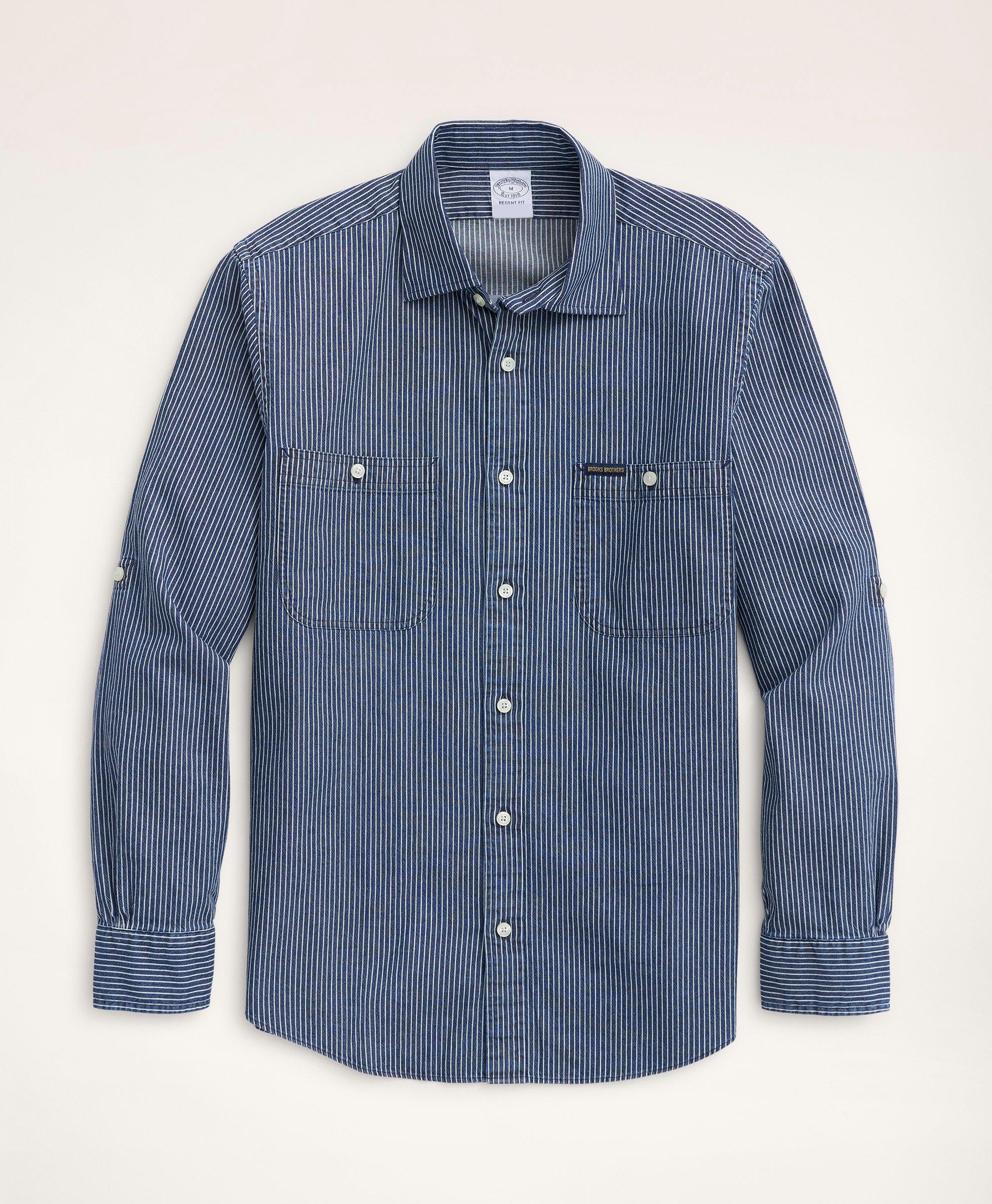 Regent Regular-Fit Sport Shirt, Engineer Stripe