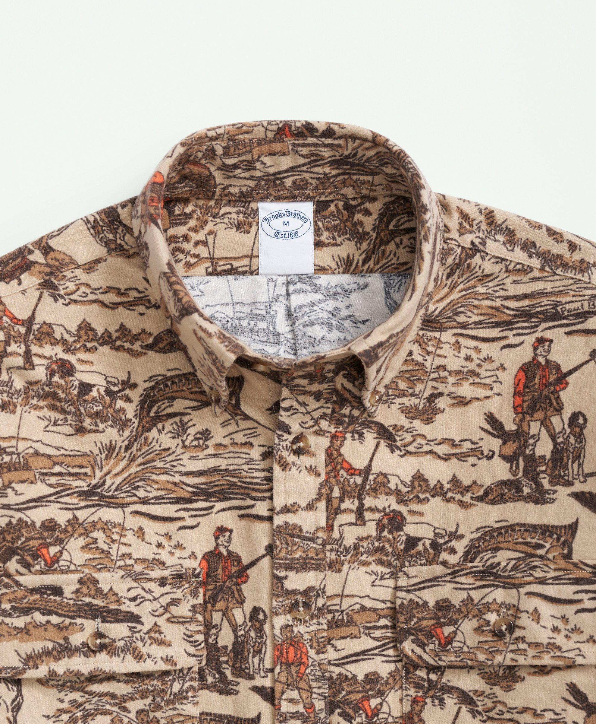 Cotton Archival Print Flannel Sport Shirt