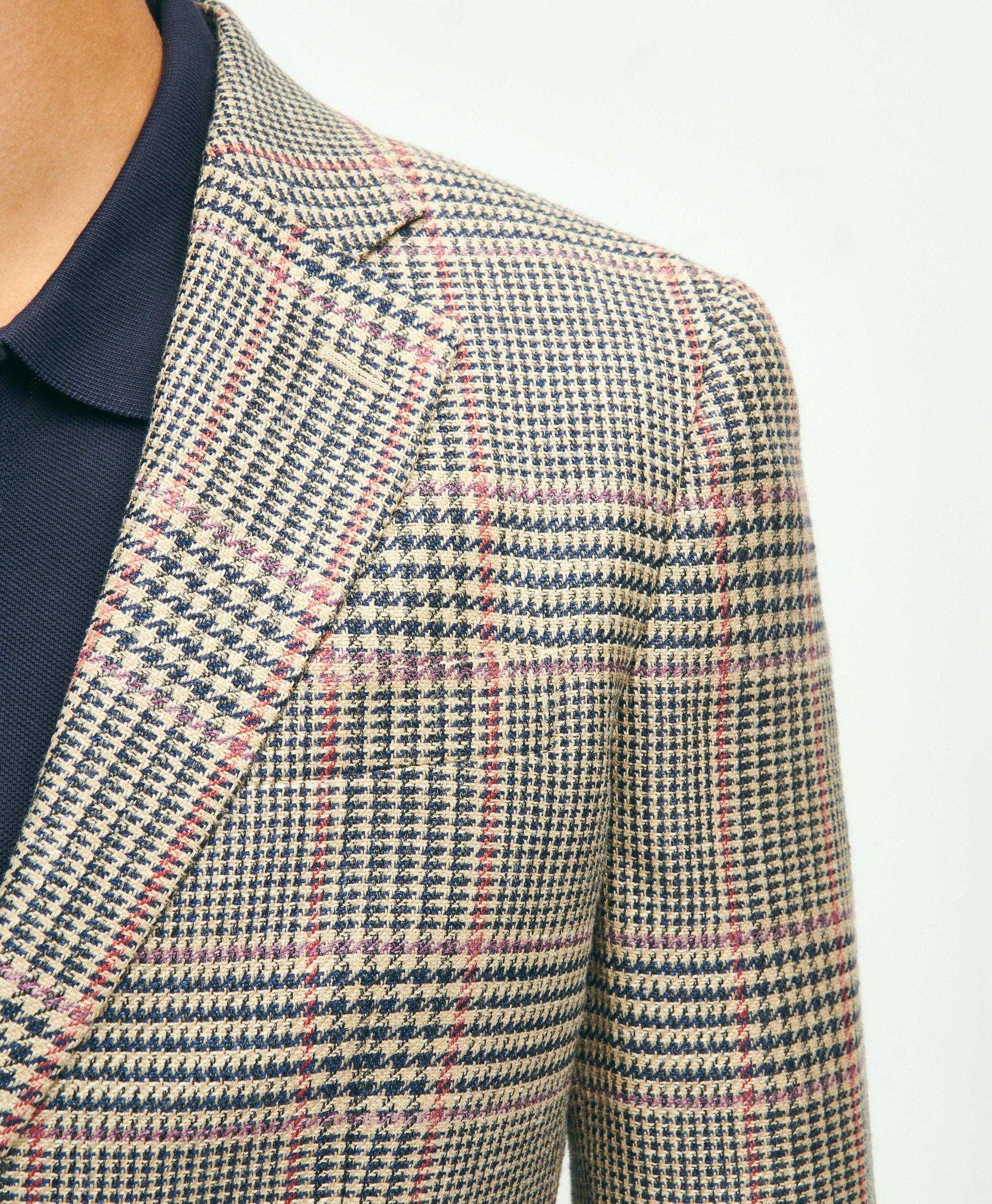 Milano Slim-Fit Wool-Silk-Linen Check Hopsack Sport Coat