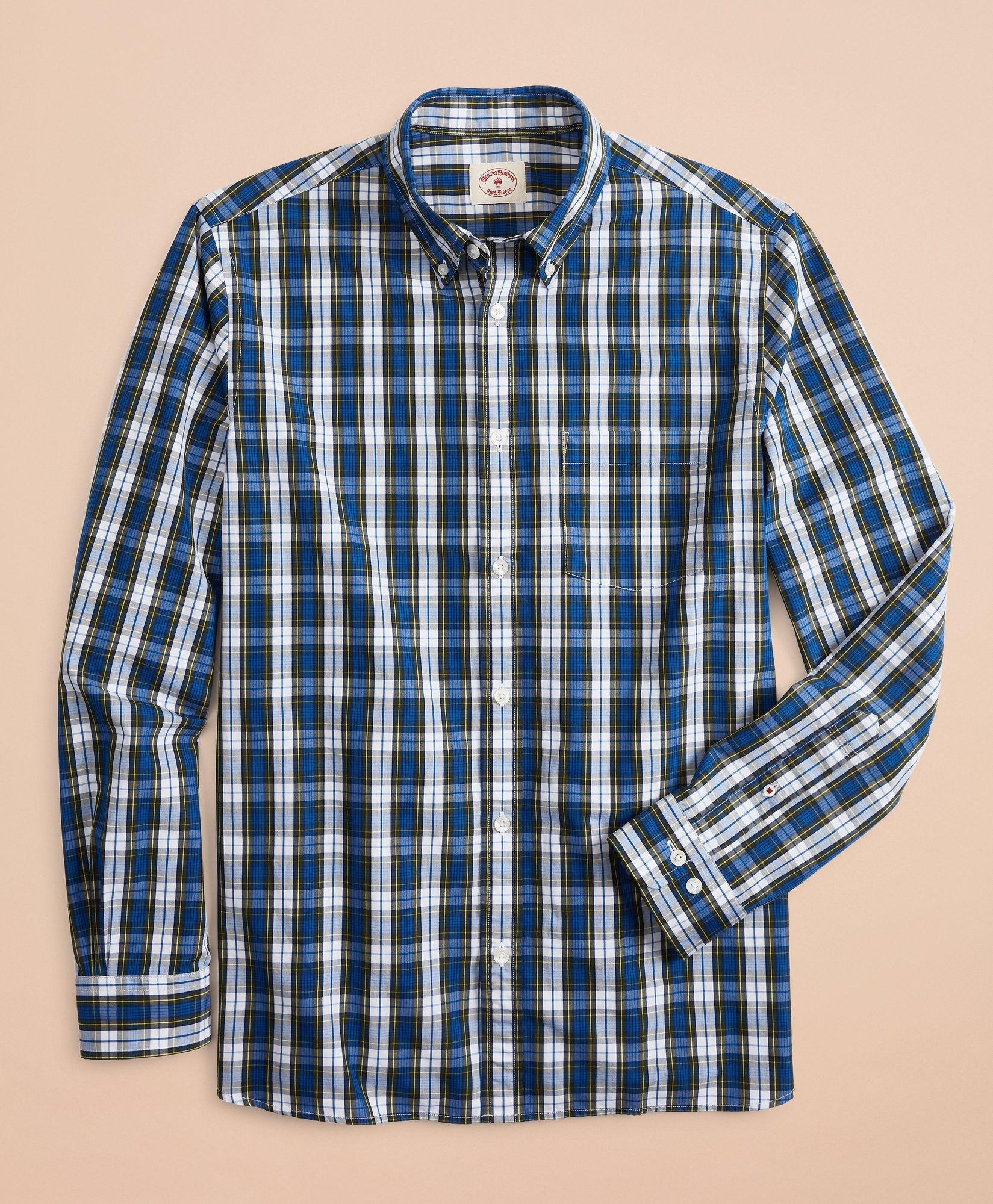Plaid Cotton Broadcloth Sport Shirt