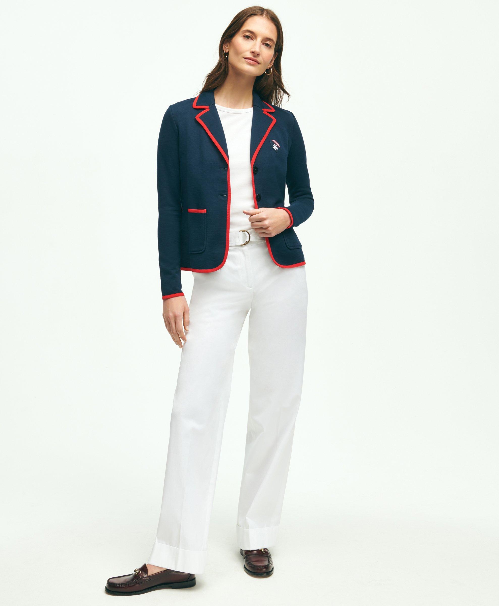 Cotton French Terry Tipped Blazer