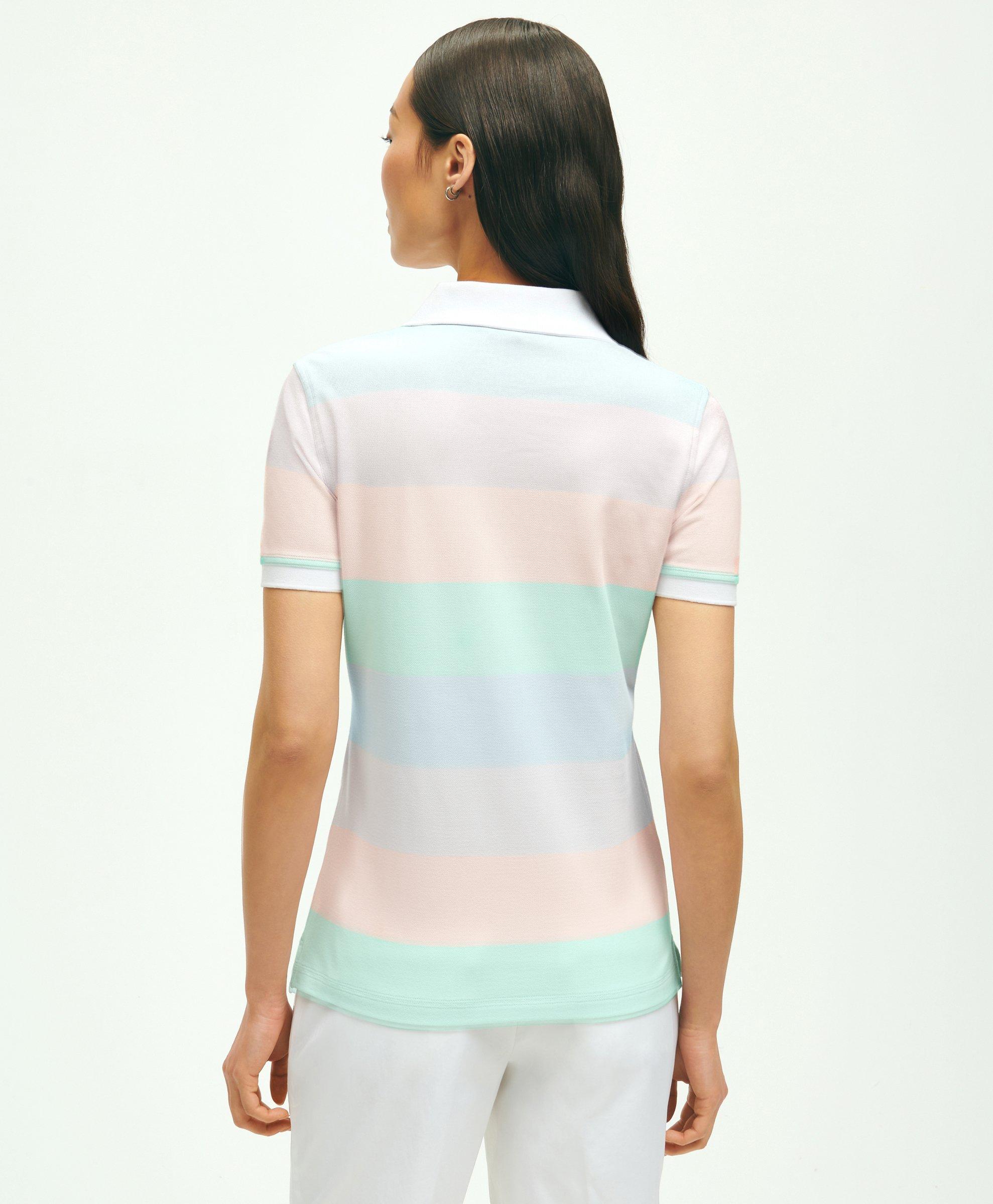 Supima® Cotton Stretch Stripe Pique Polo Shirt