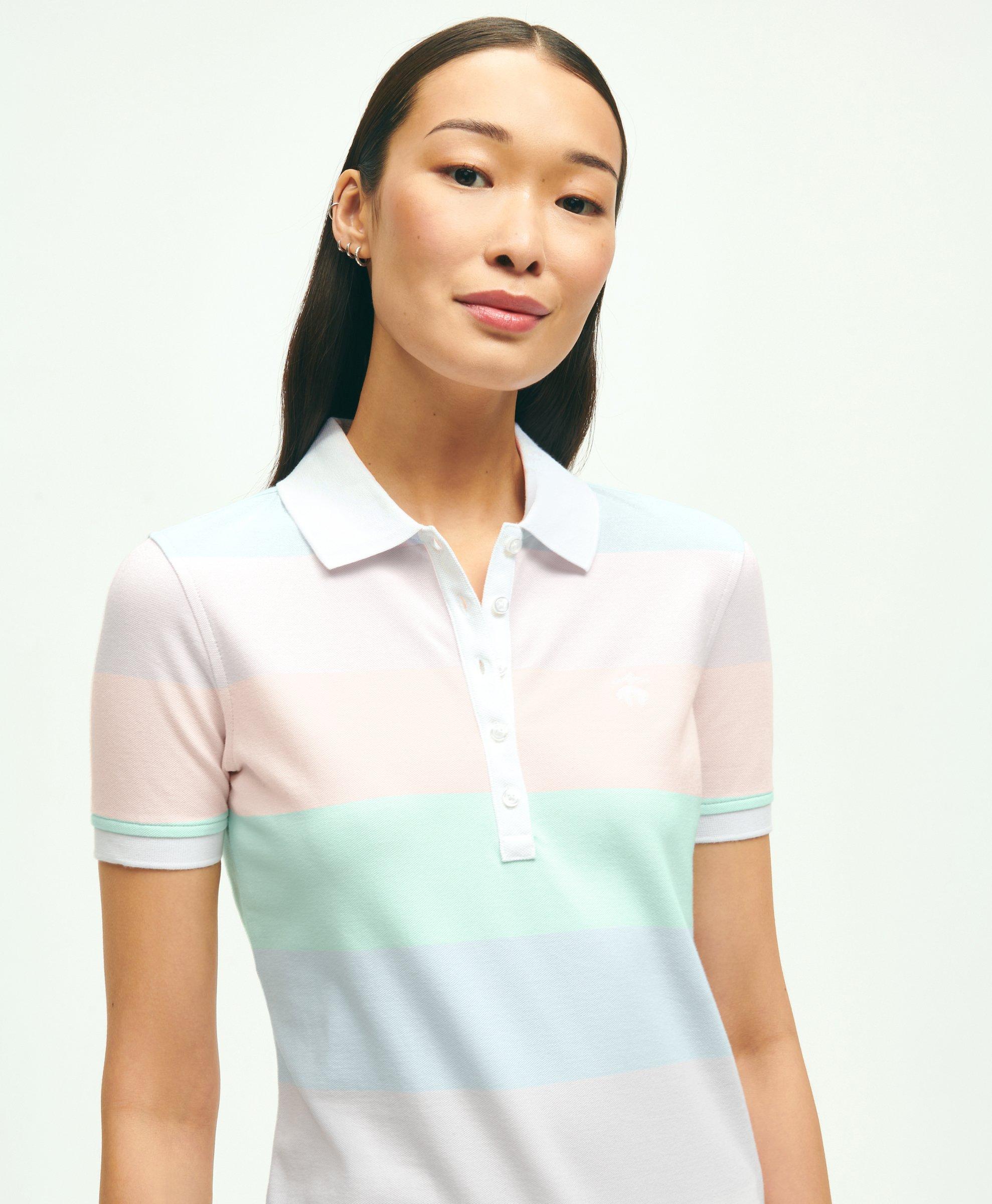 Supima® Cotton Stretch Stripe Pique Polo Shirt