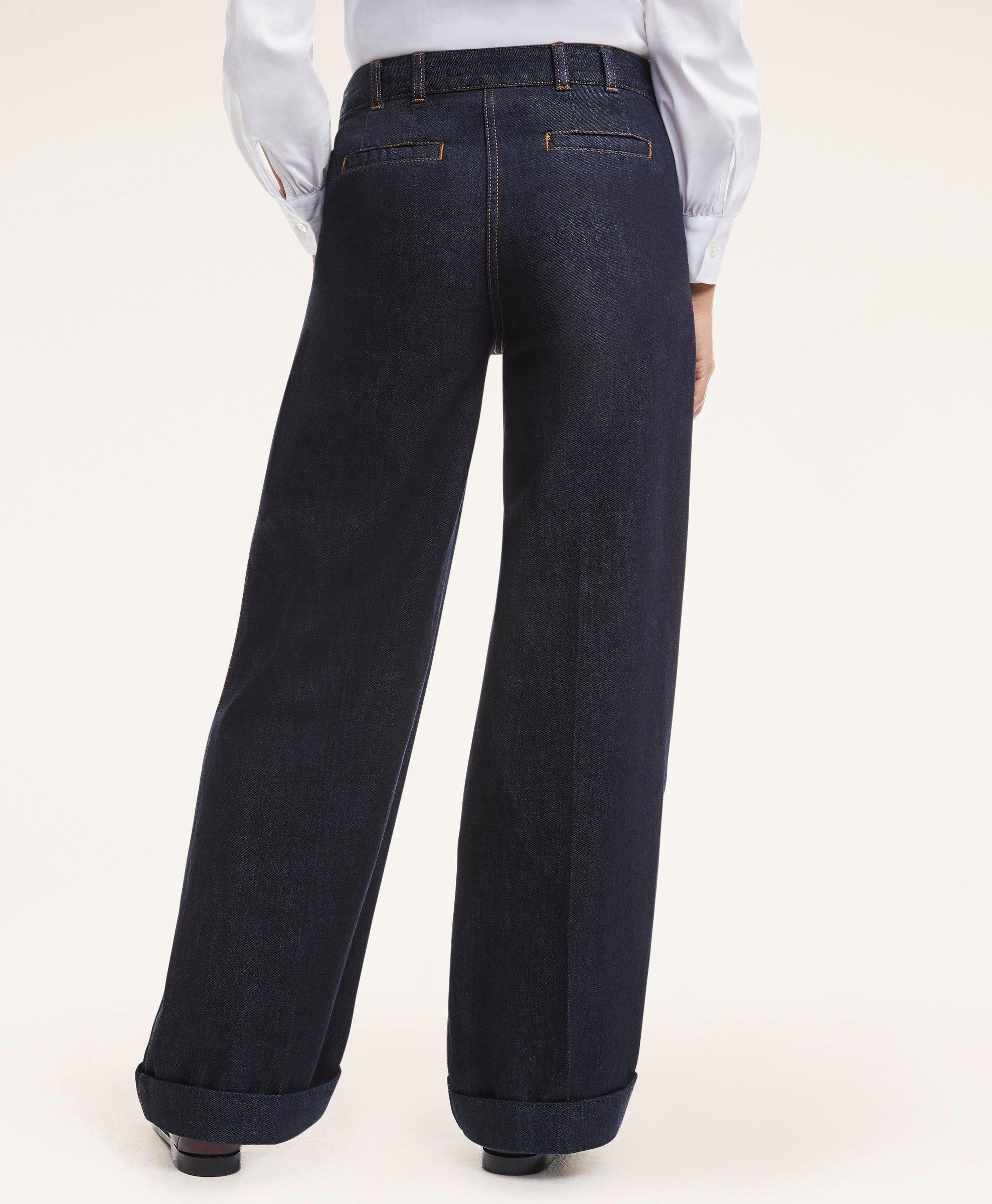 Wide Leg Denim Trousers