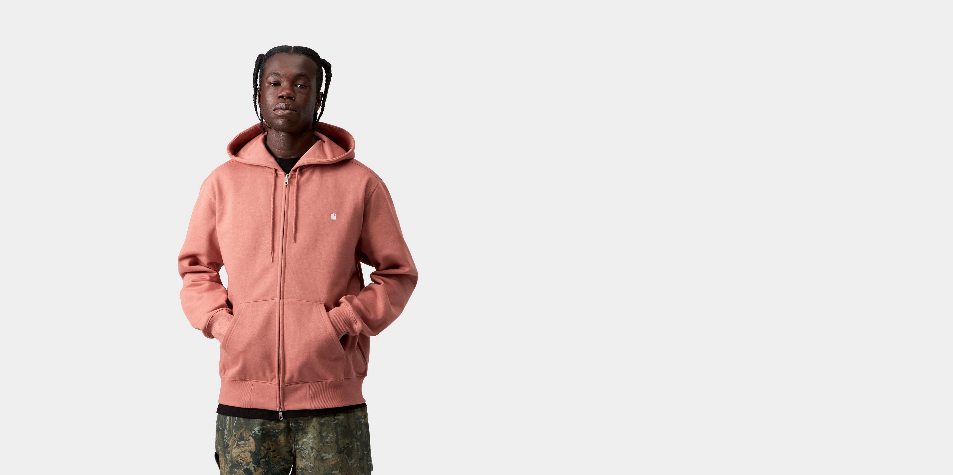 Carhartt WIP Hooded Madison Jacket, Ash Pink/White | Official Online Store