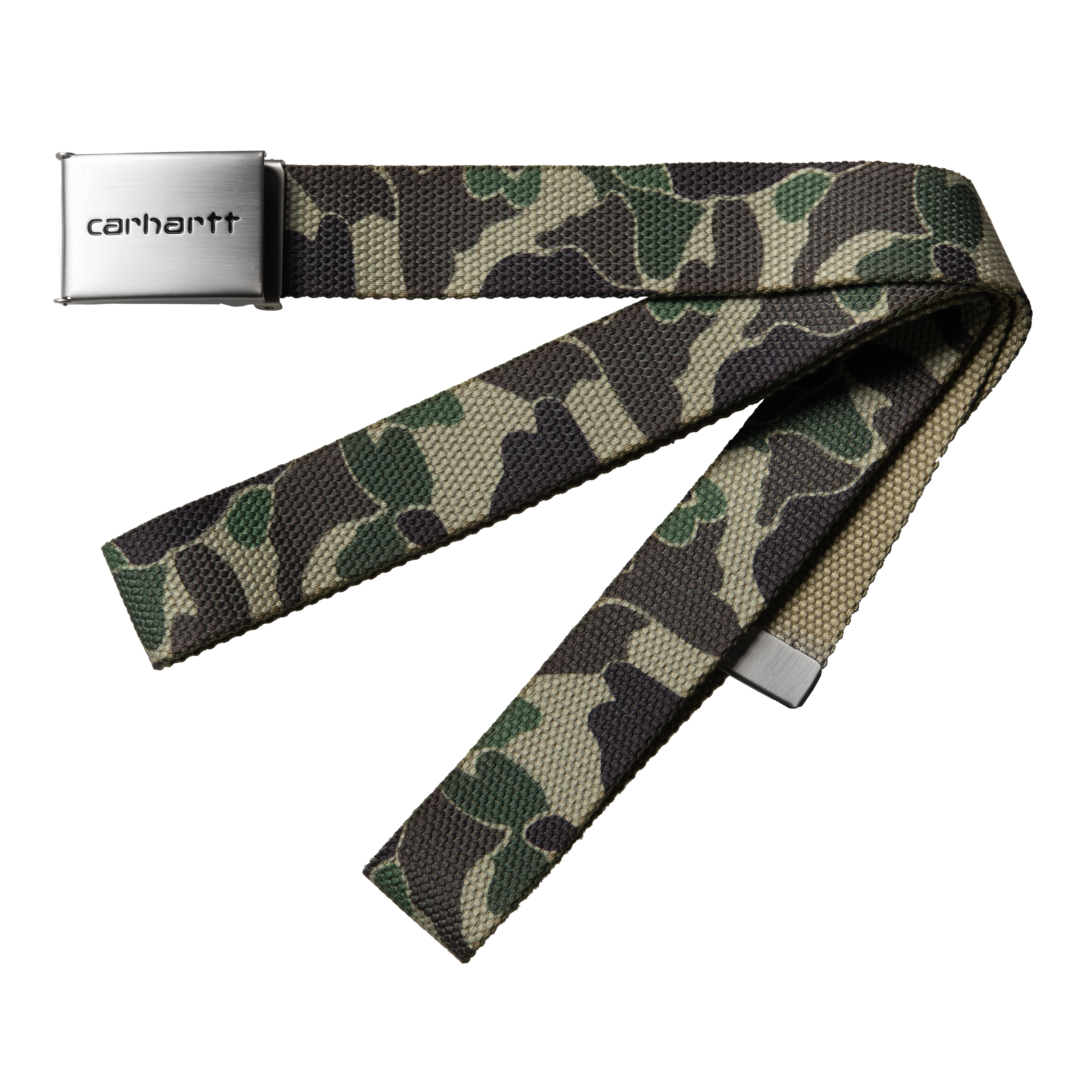 Carhartt WIP Clip Belt Chrome, Camo Duck, Green | Loja online oficial